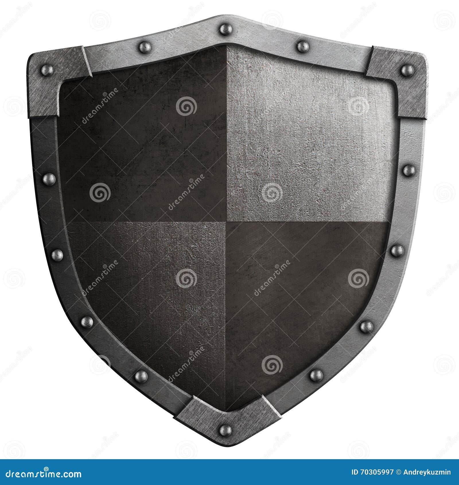 Medieval Shield 3d Illustration Isolated Stock Image - Image of ...