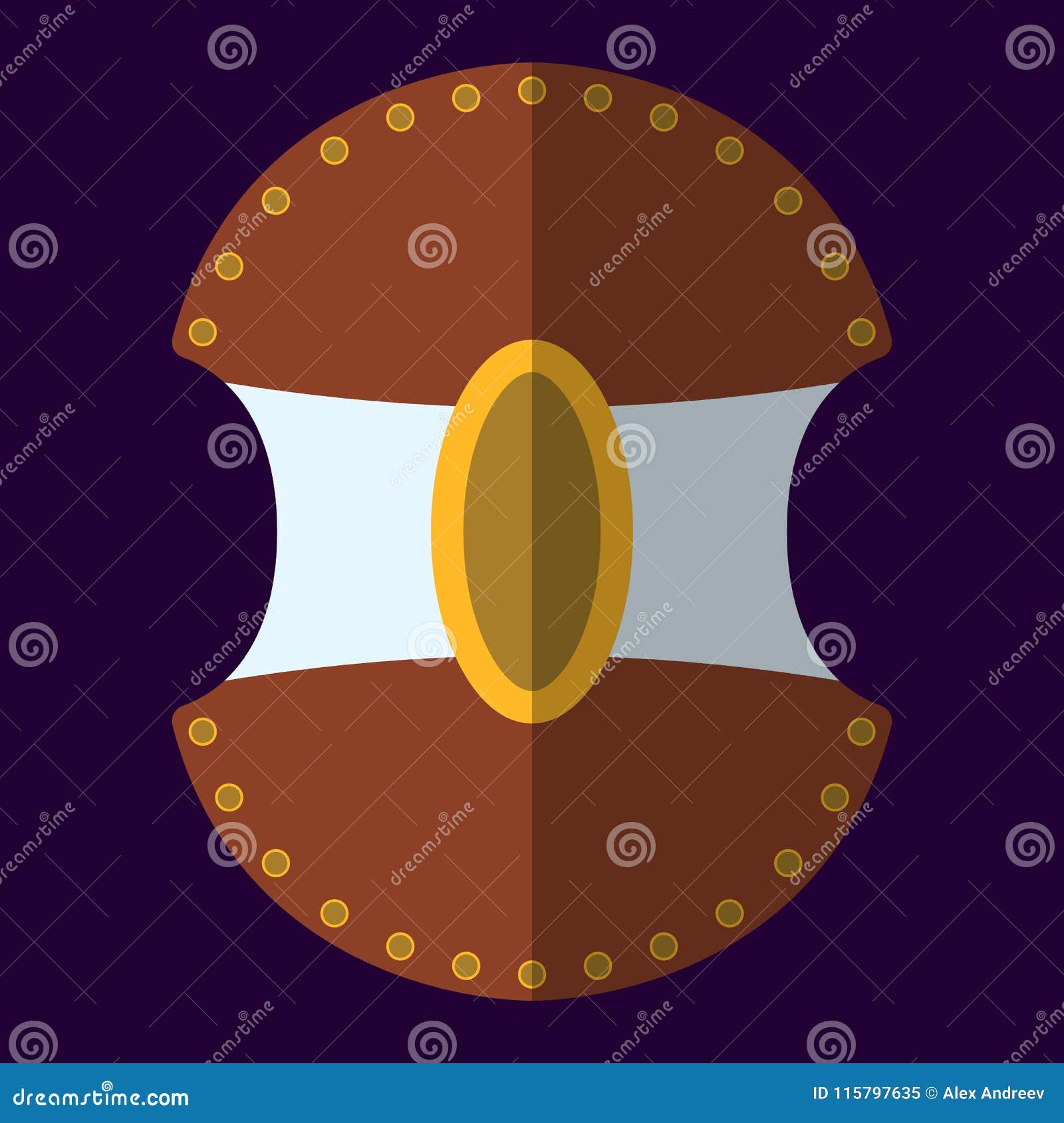 Medieval Shield Icon and Label. Flat Style Stock Vector - Illustration ...