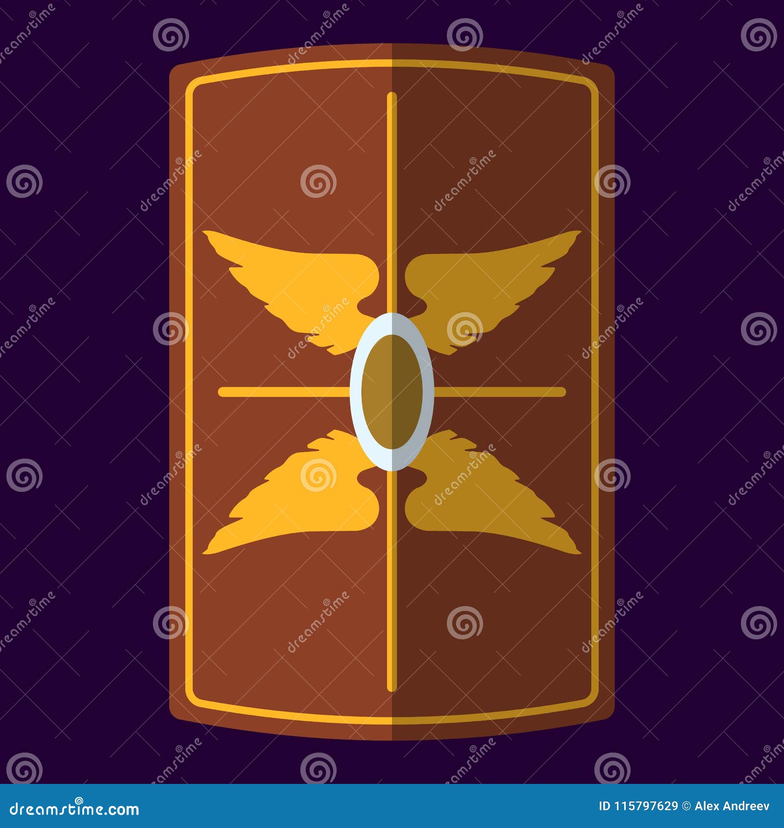 Medieval Shield Icon and Label. Flat Style Stock Vector - Illustration ...