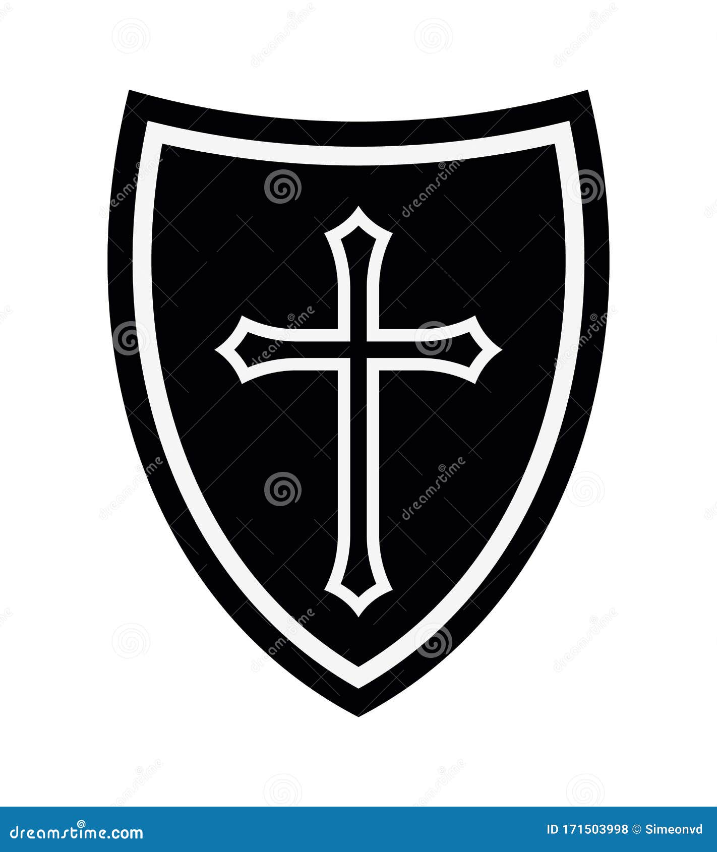 Medieval Shield of Knight with Cross. Design Elements Stock Vector ...