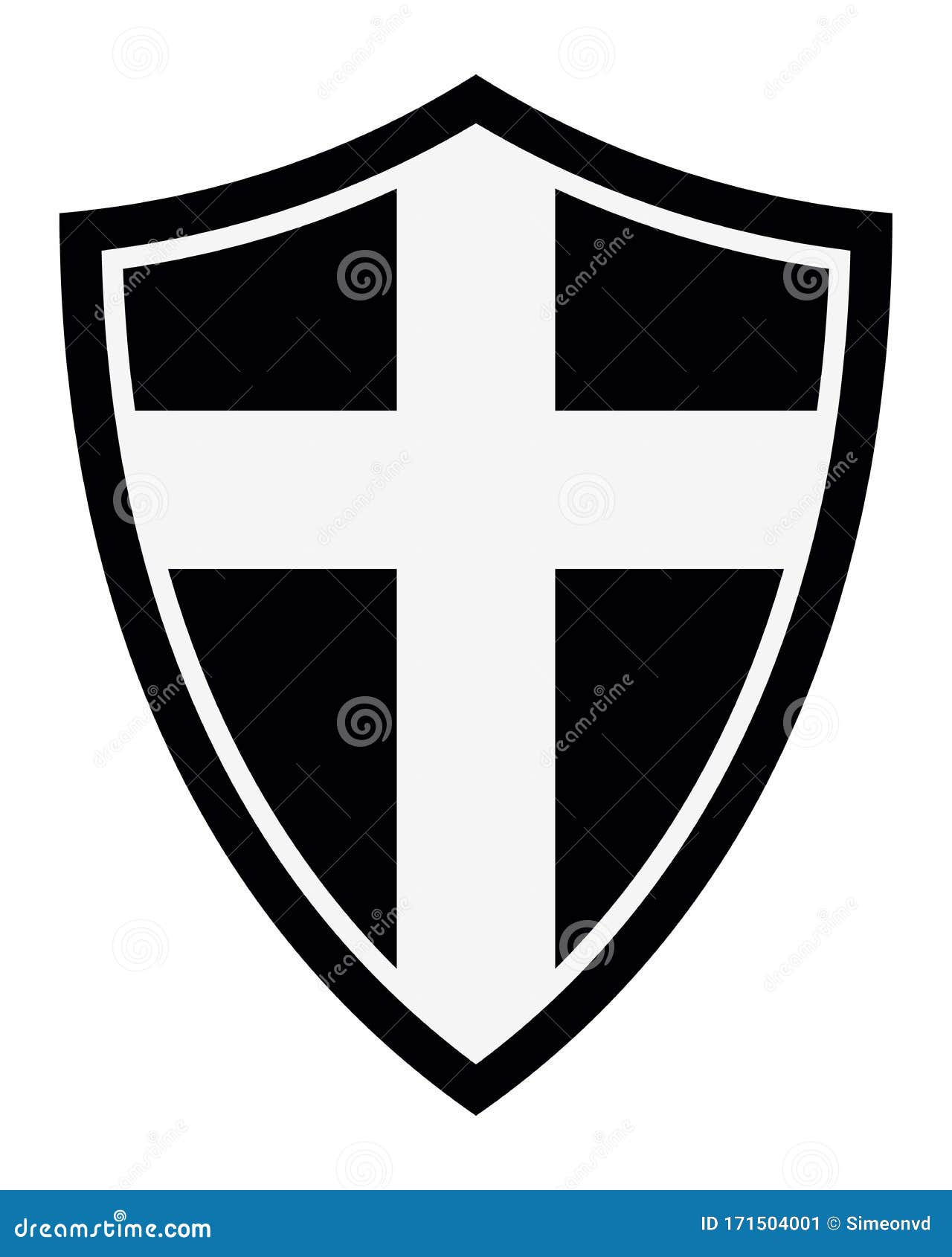 Medieval Shield of Knight with Cross. Design Elements Stock Vector ...