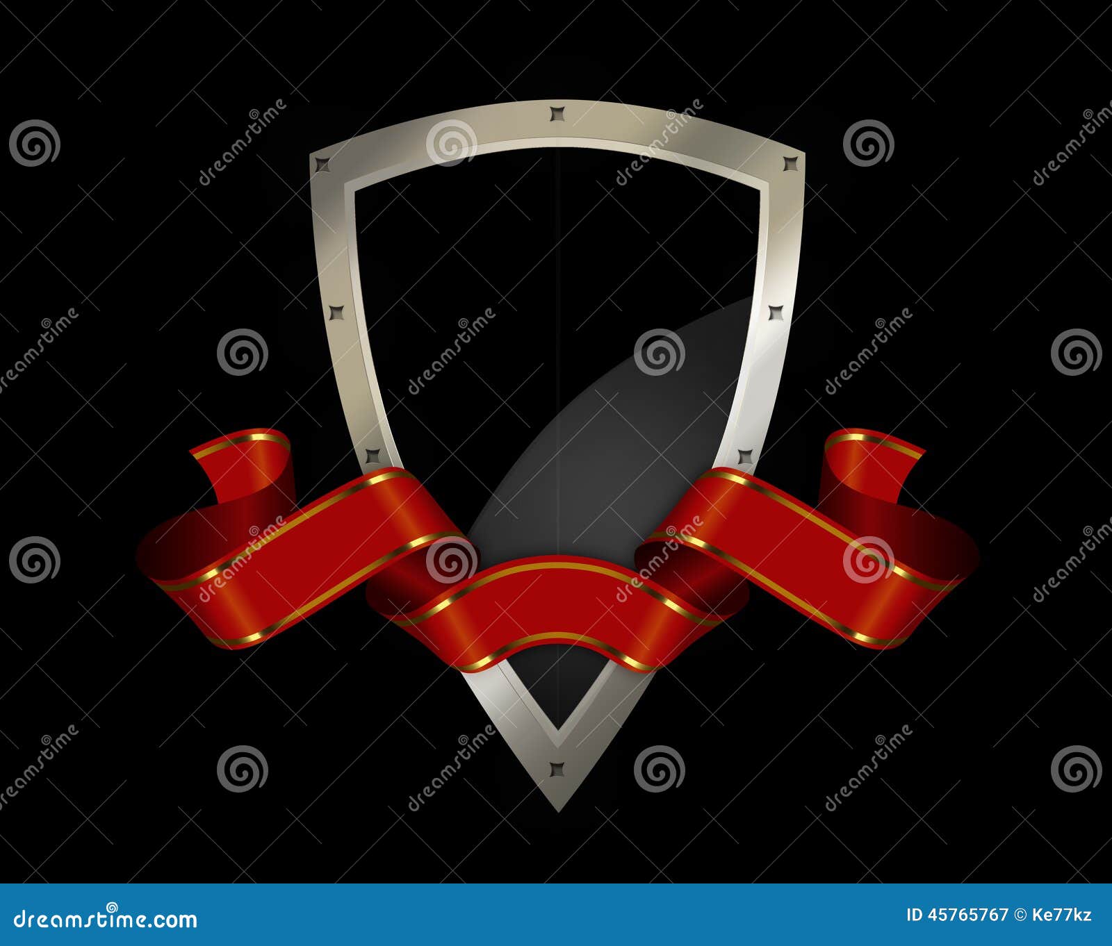 Medieval Shield And Red Banner. Royalty-Free Stock Photography ...