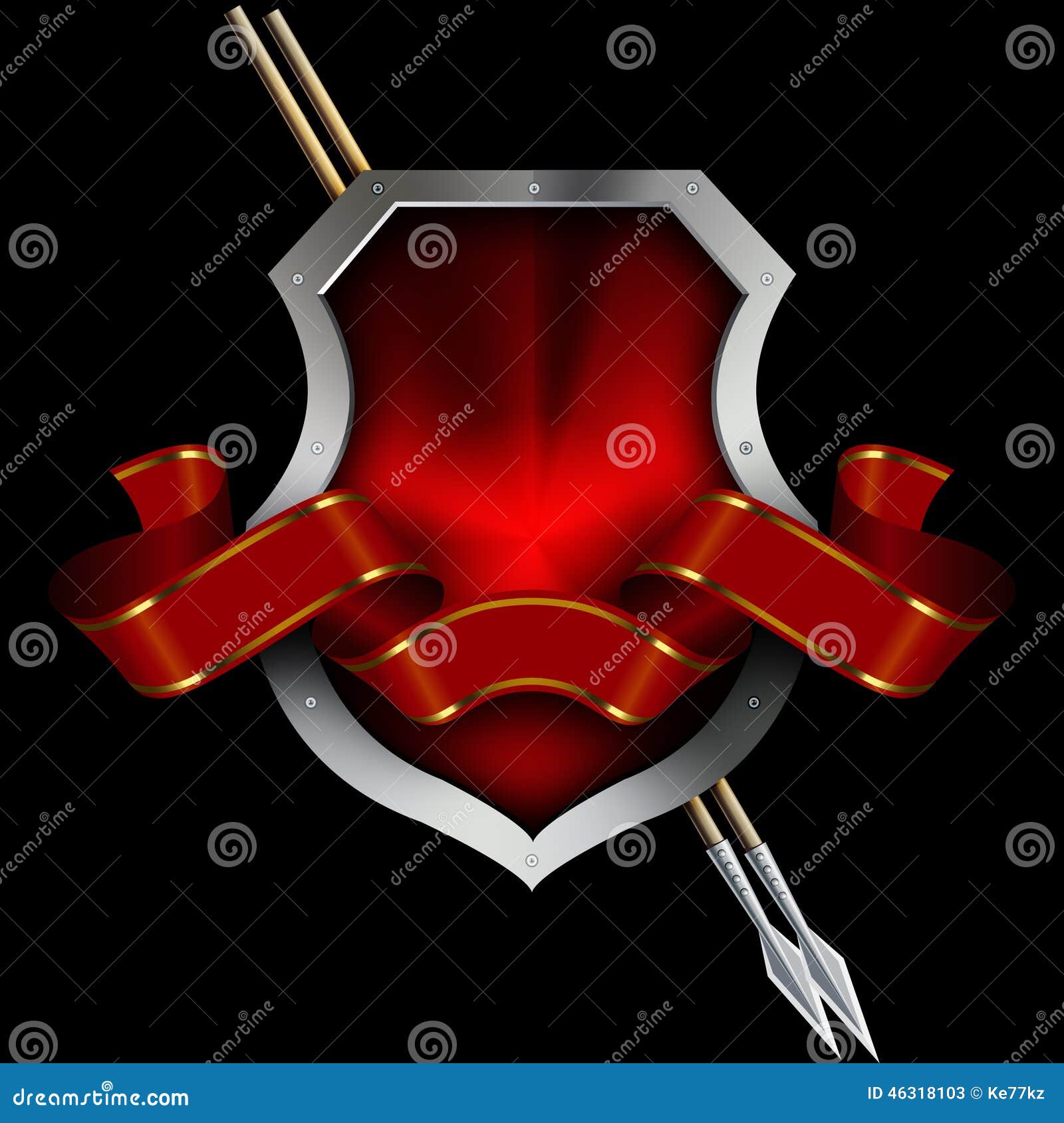 Medieval Shield And Red Ribbon. Royalty-Free Stock Photography ...