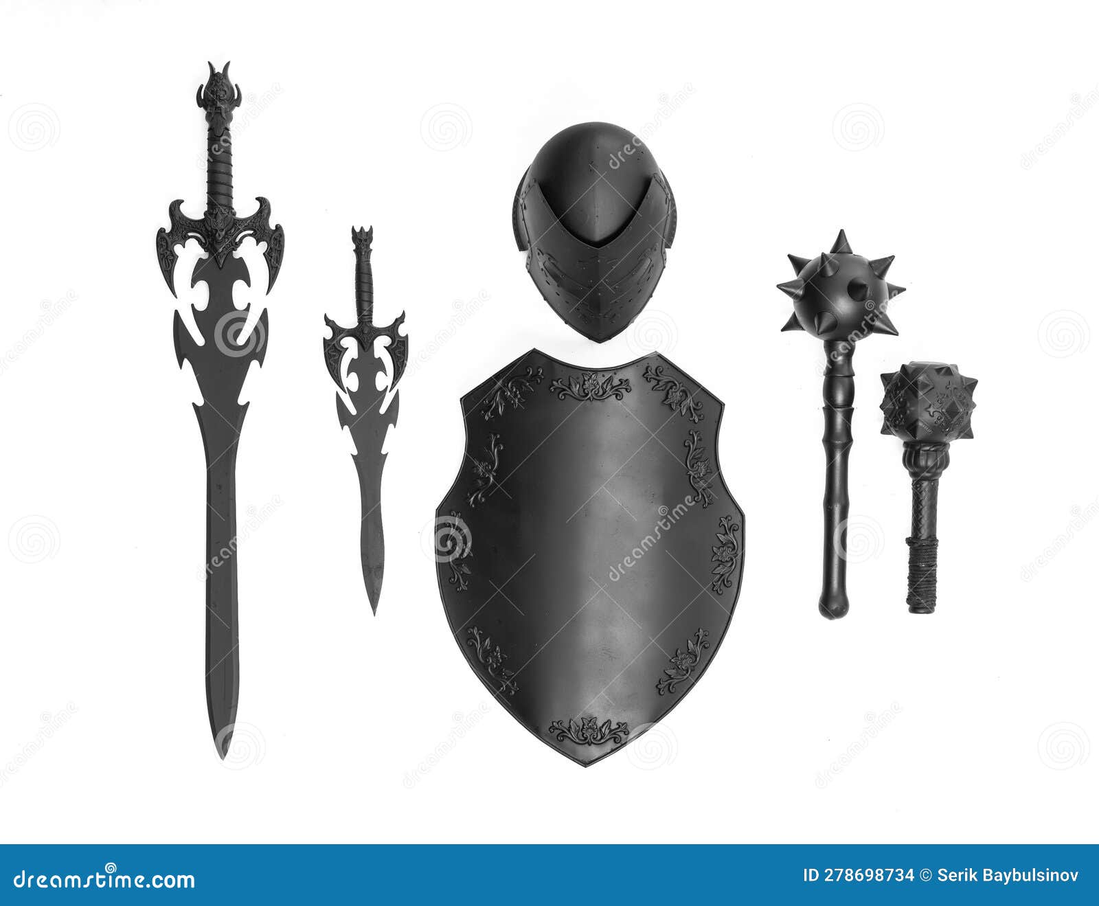 Medieval Shield and Sword Isolated Stock Photo - Image of shield ...