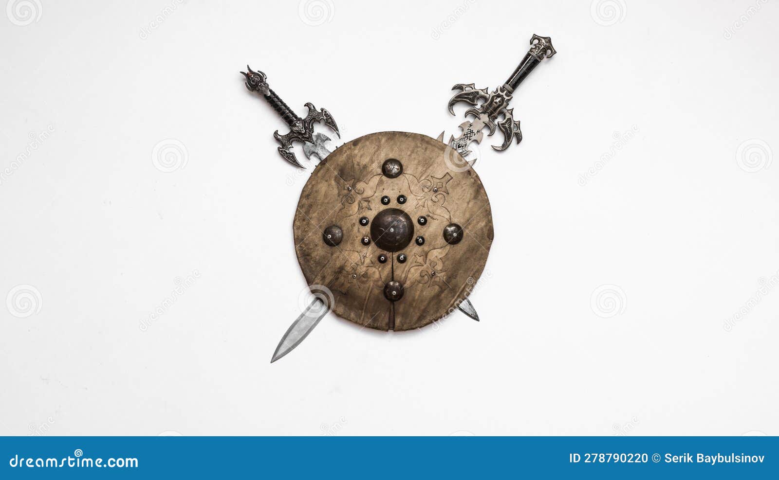 Medieval Shield and Sword Isolated Stock Photo - Image of design, blade ...