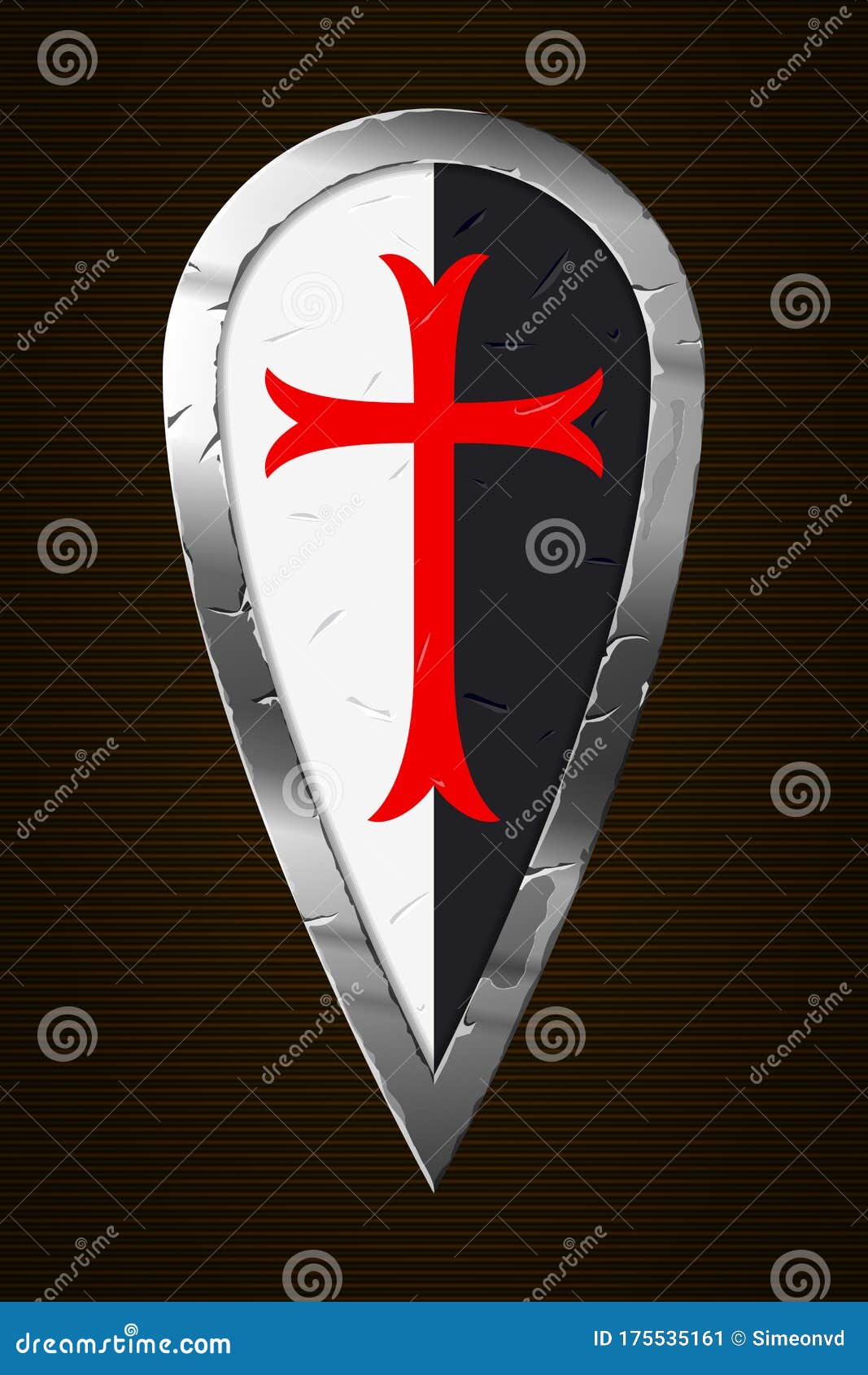 Shield Of Templar Knights. Cross Of The Templars. Isolated On White ...