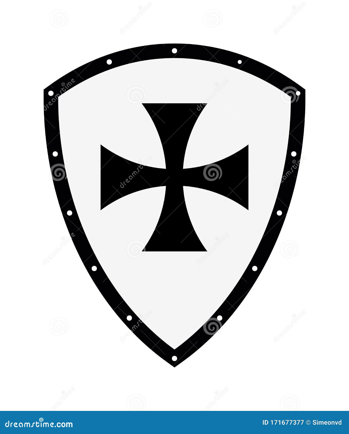 Shield Of The Templar Knight Set Vector Illustration Cartoondealer