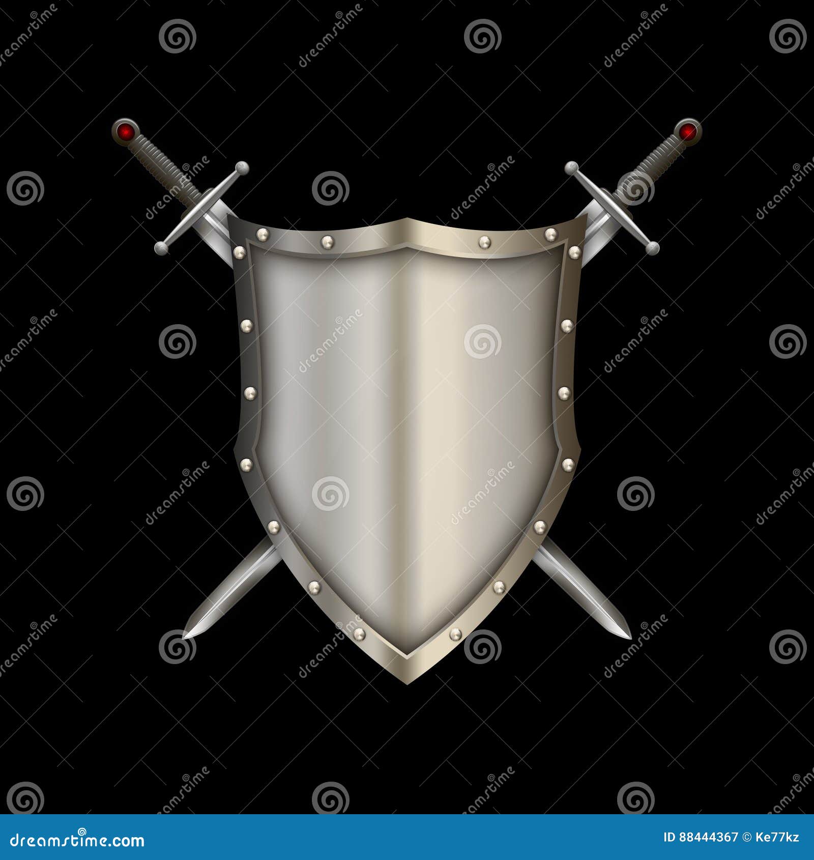 Medieval Shield with Two Swords. Stock Illustration - Illustration of ...