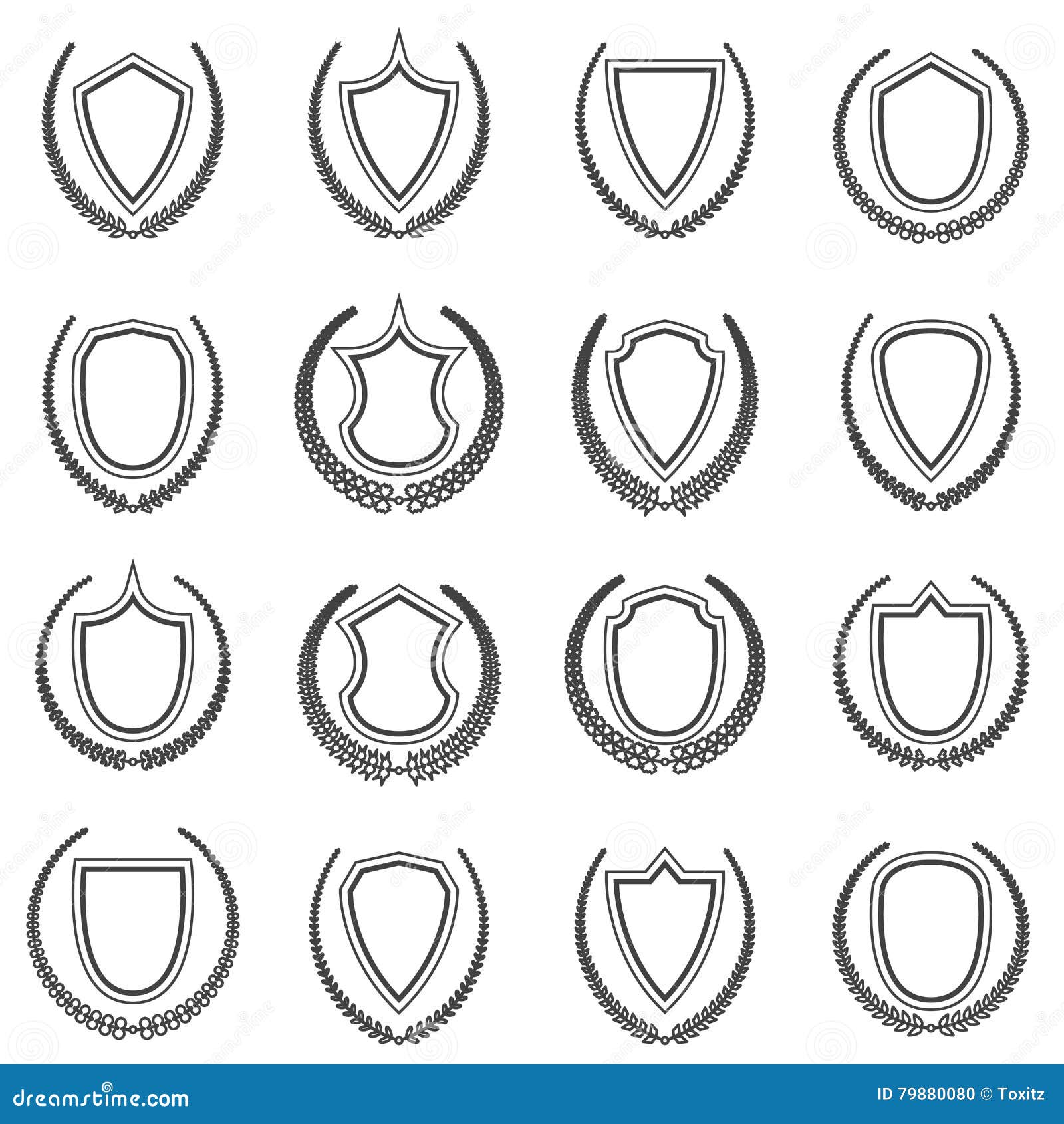 Medieval Shields. Realistic Vector Metal Shields With Wooden Boards ...