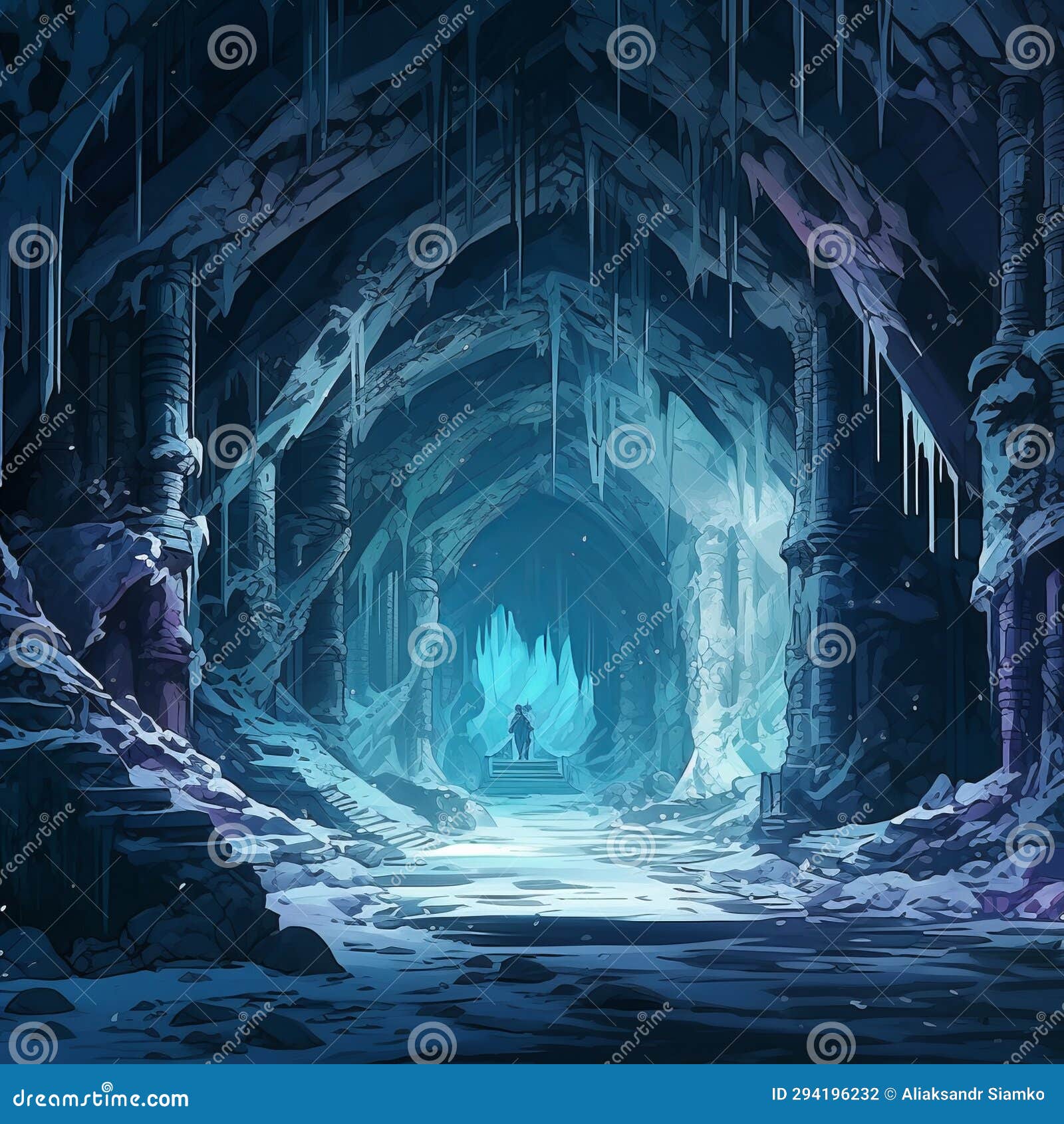 Medieval snow cave stock illustration. Illustration of travel - 294196232