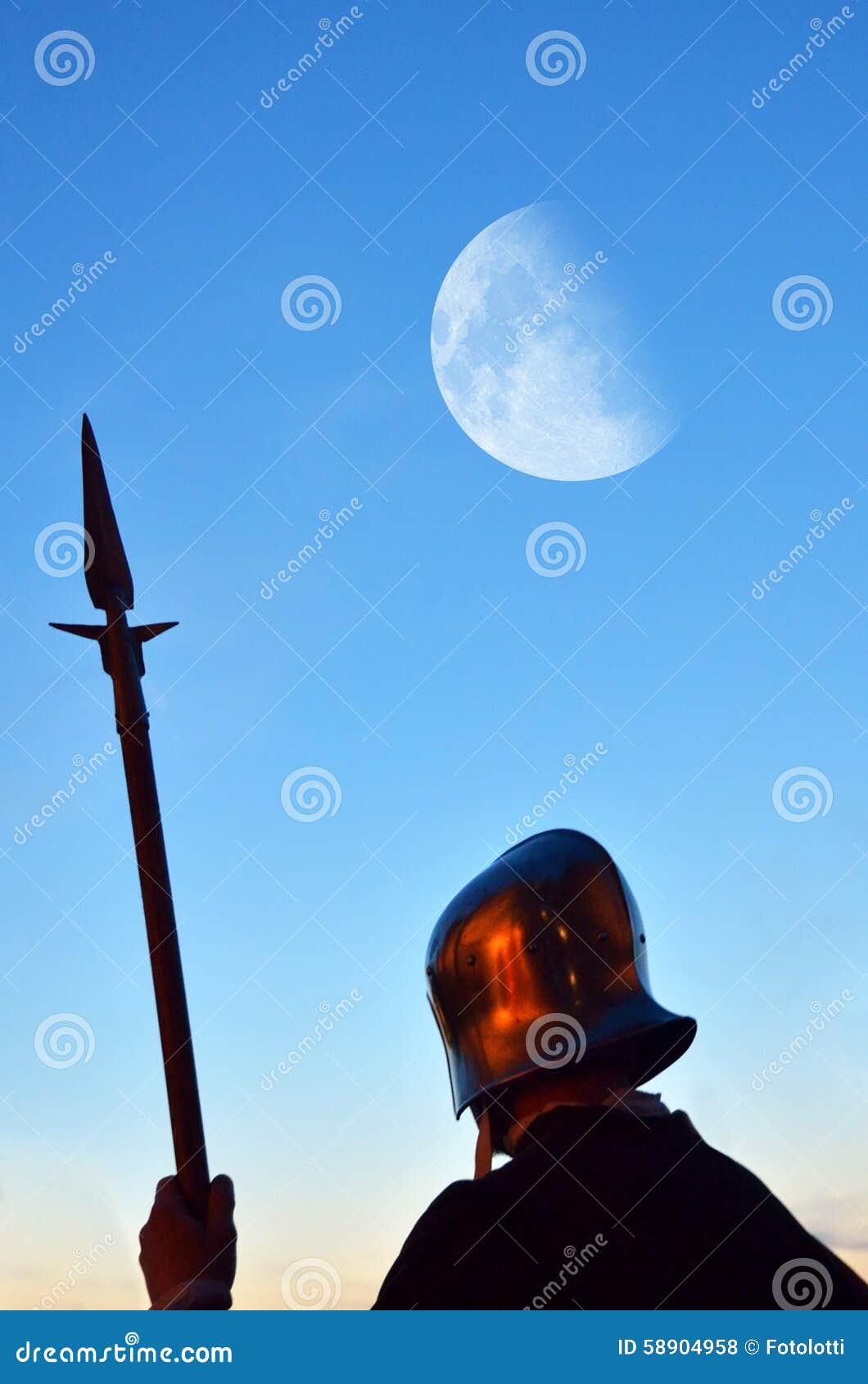 Medieval Soldier Dressed In Armour With Shield And Weapon In Hand ...