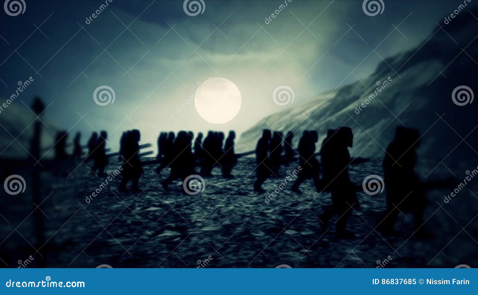 Medieval Soldiers Marching through the Night Stock Video - Video of ...