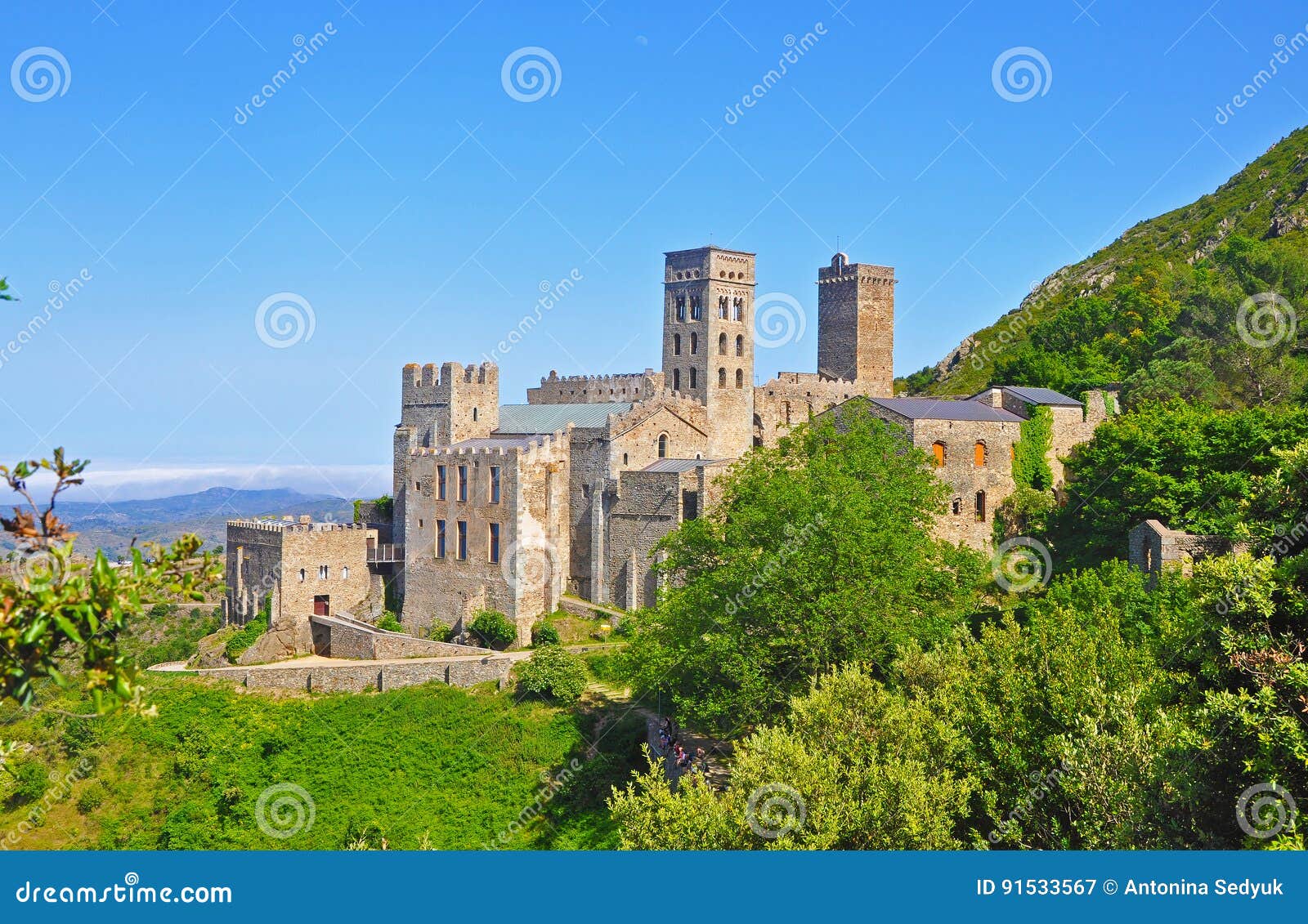 Medieval Spanish Castle in the Mountains Stock Image - Image of ...