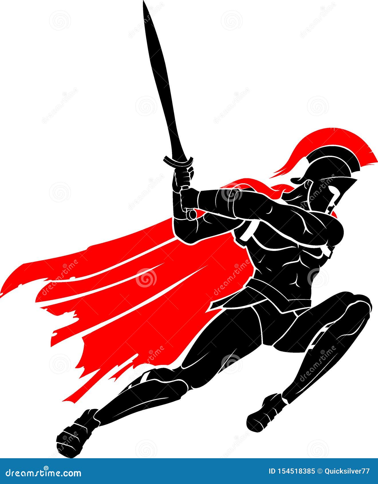 Medieval Spartan Leap Attack Stock Vector - Illustration of charge ...
