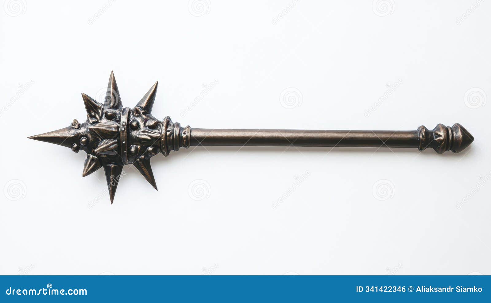 A Medieval Spiked Mace on a White Backdrop Stock Illustration ...