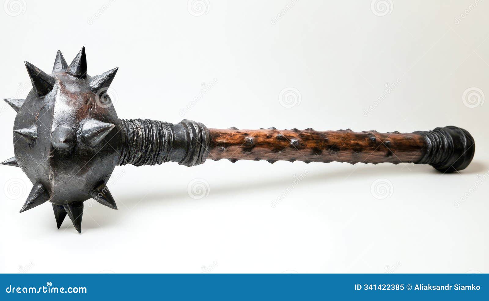 Medieval Spiked Mace Weapon Standing Upright Vector Illustration ...