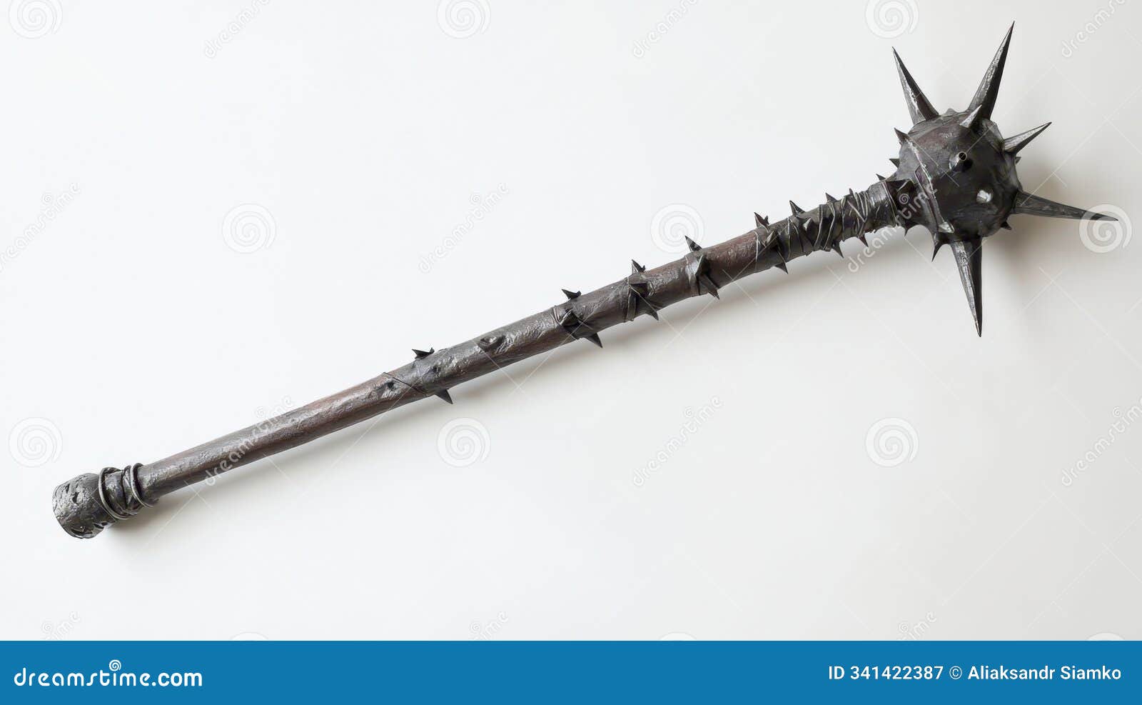 Medieval Spiked Mace Weapon Standing Upright Vector Illustration ...