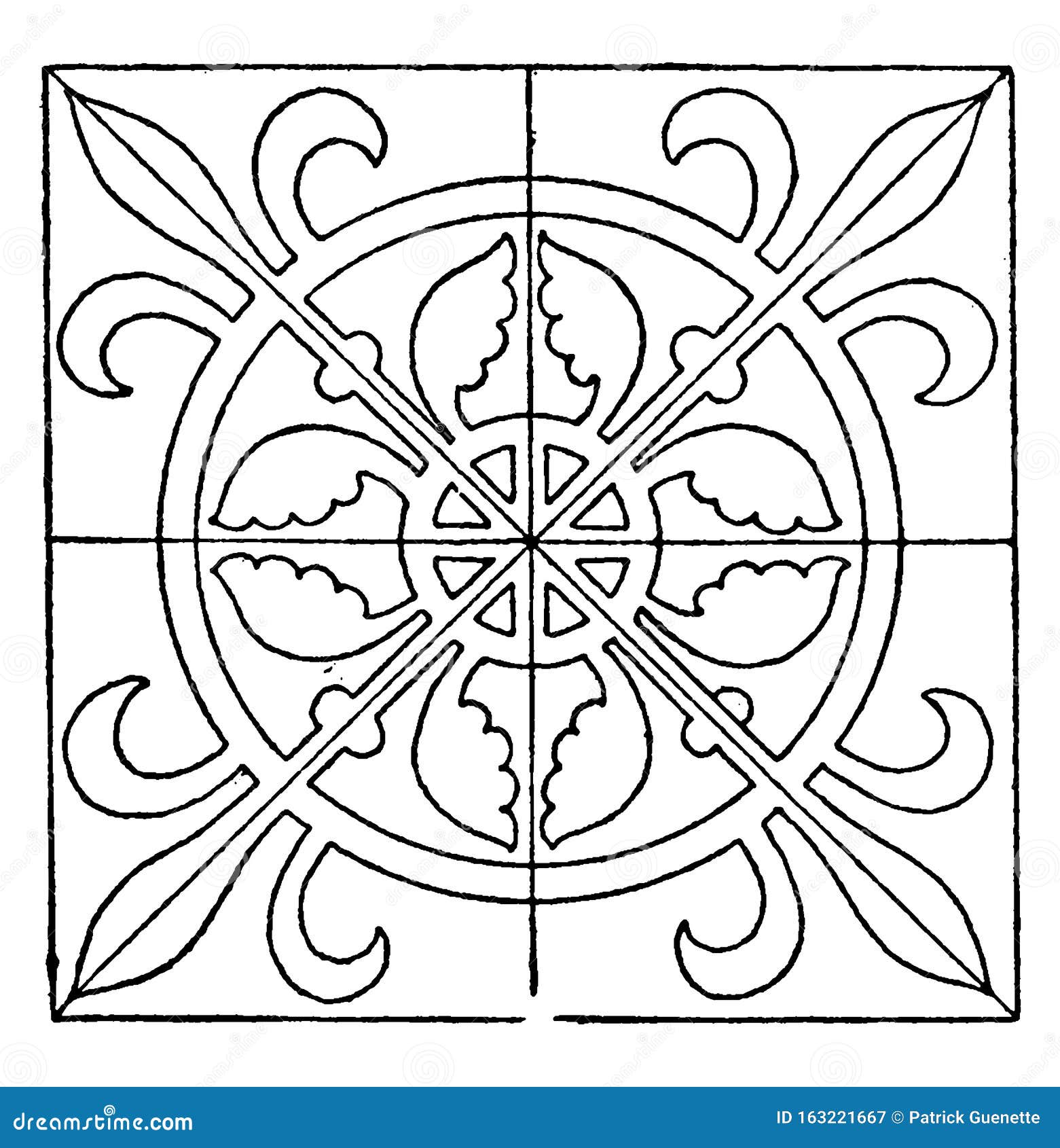 Medieval Square Panel is Decorated with a Repeated Design, Vintage ...