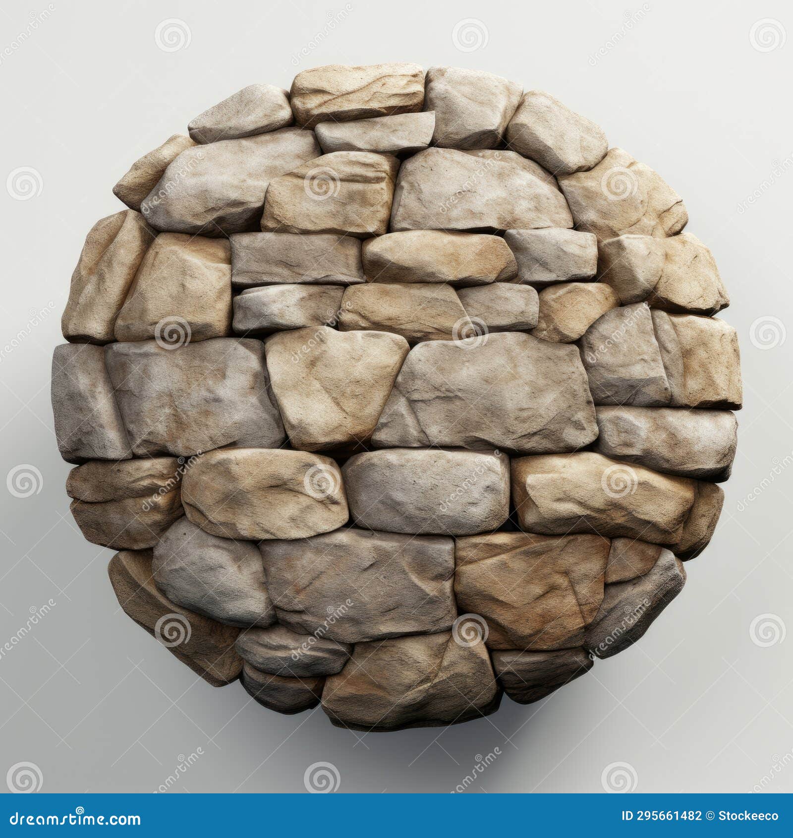 Medieval Stacked Stone Circle 3d Model with Rustic Texture Stock ...
