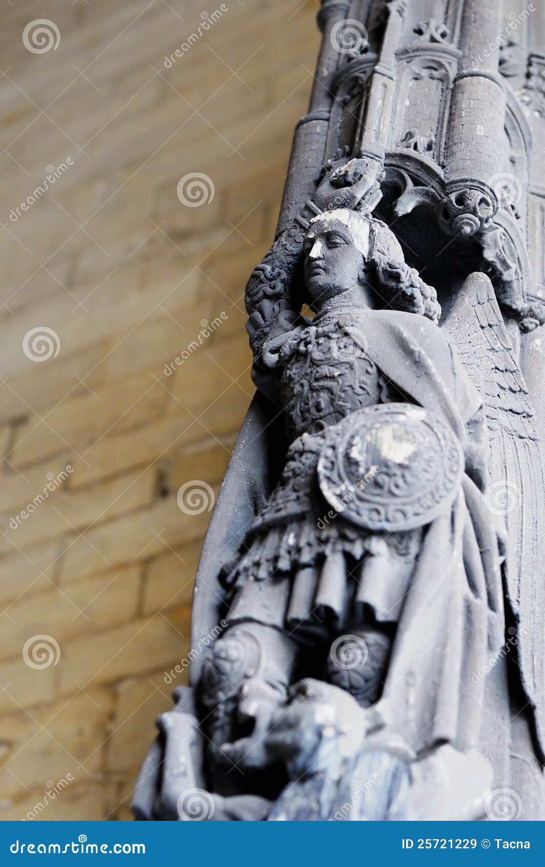Medieval Statue on Gothic Building Stock Image - Image of public, ages ...