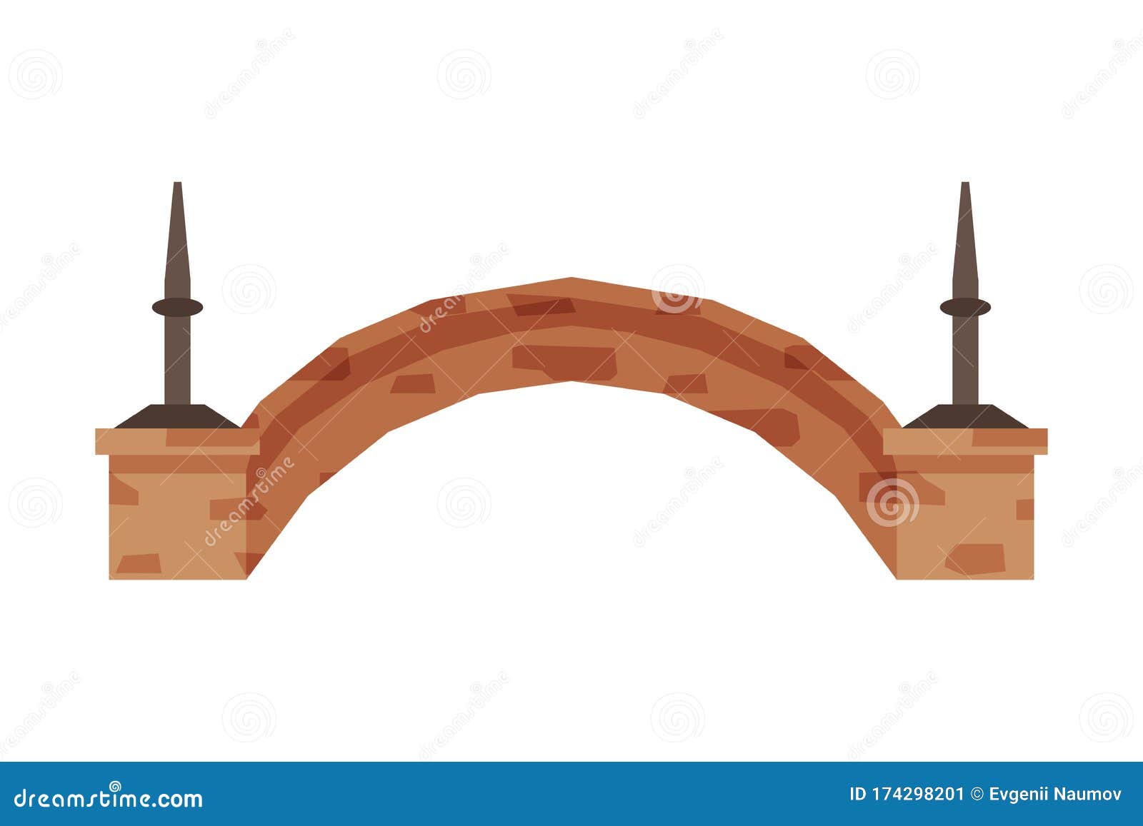 Medieval Stone Bridge, Element of Ancient Architecture Vector ...