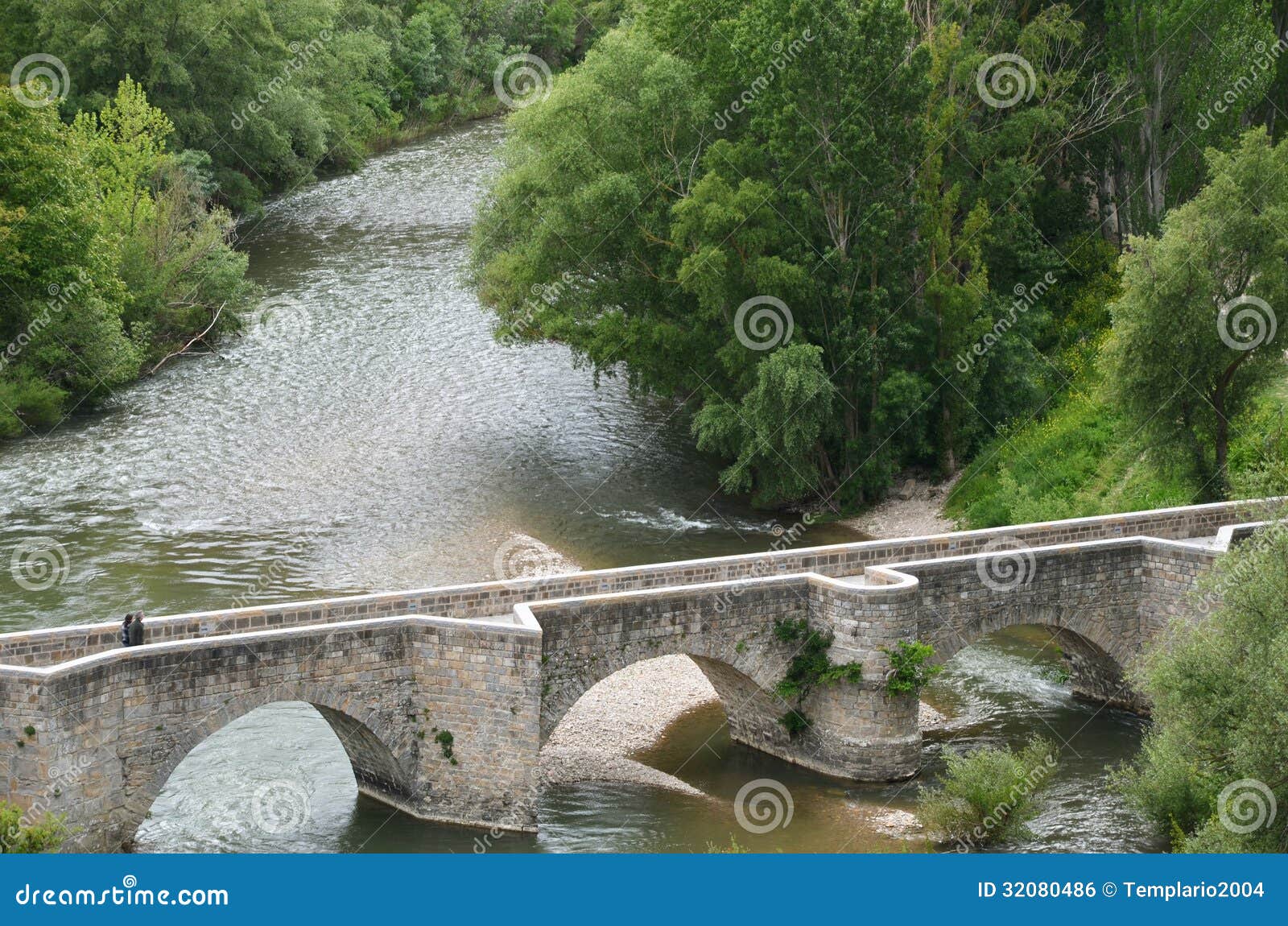 Medieval Stone Bridge Over the River Stock Photo - Image of medieval ...