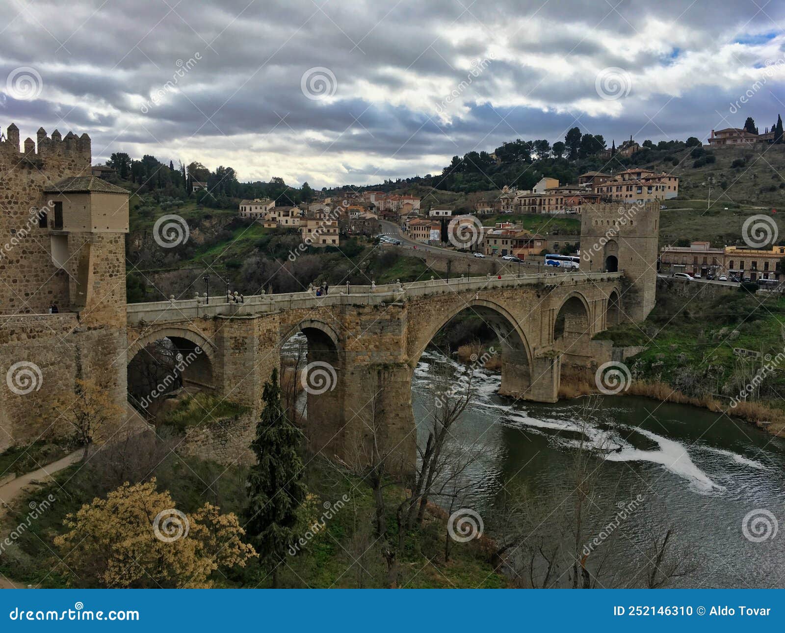 Medieval Stone Bridge Over a River in Old Town Stock Photo - Image of ...