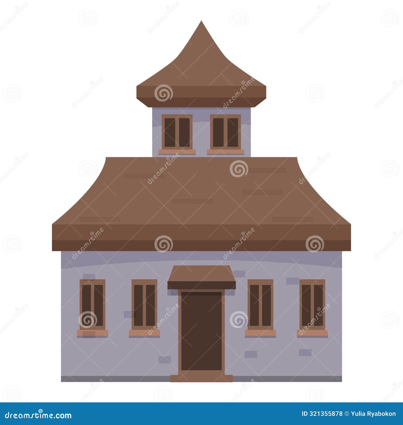 Medieval Stone Building with Brown Roof and Spire Featuring Multiple ...