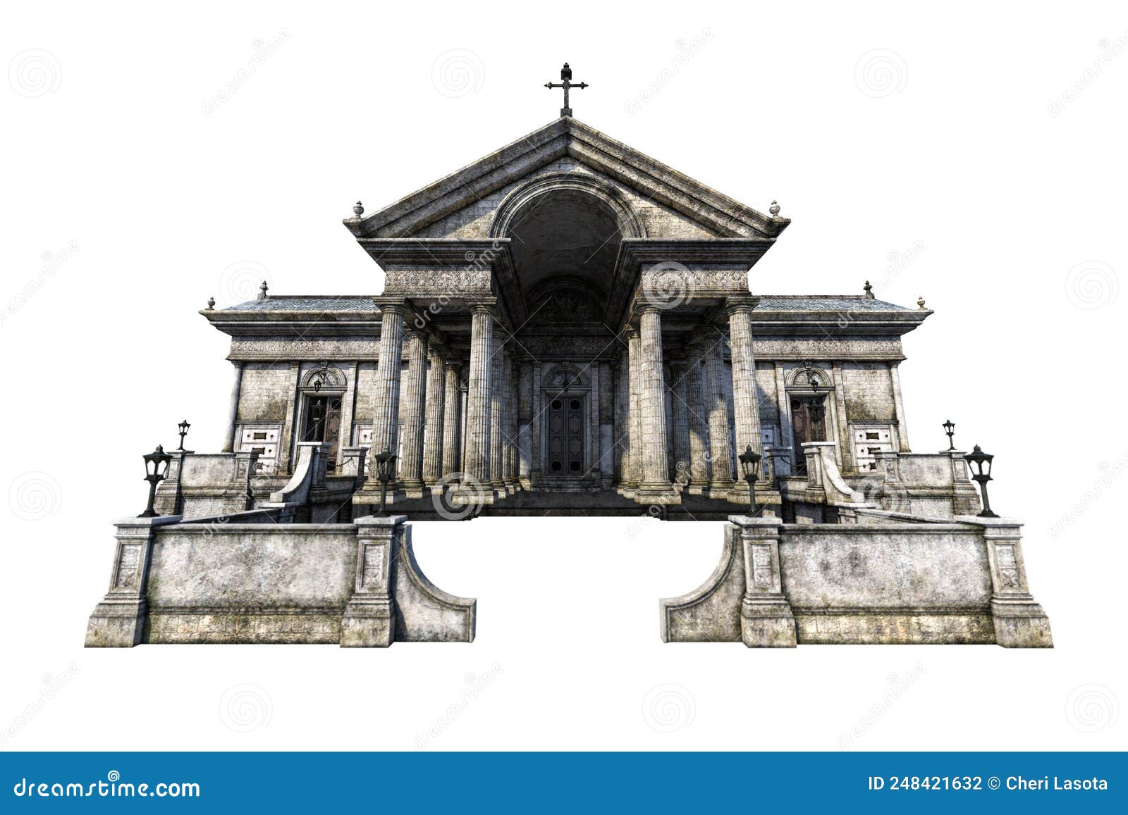 Medieval Stone Building Fantasy Architecture, 3D Illustration, 3D ...