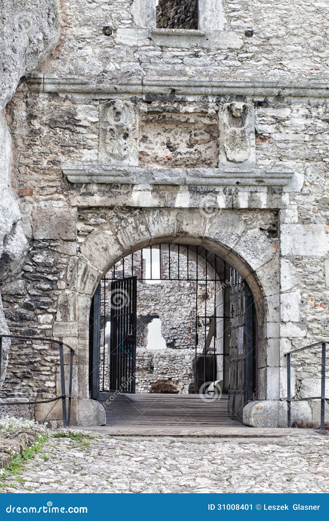Medieval Stone Castle Gate, Illustration Stock Image - Image of frame ...