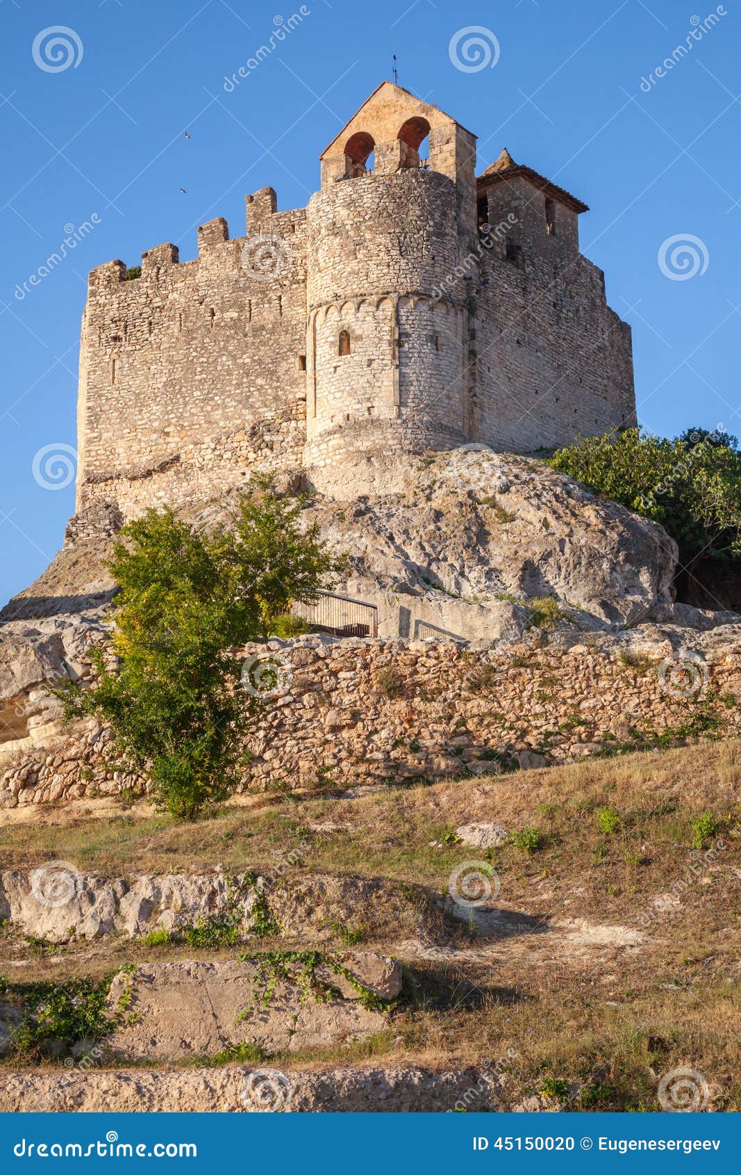 Medieval Stone Castle on the Rock in Calafell, Spain Stock Photo ...