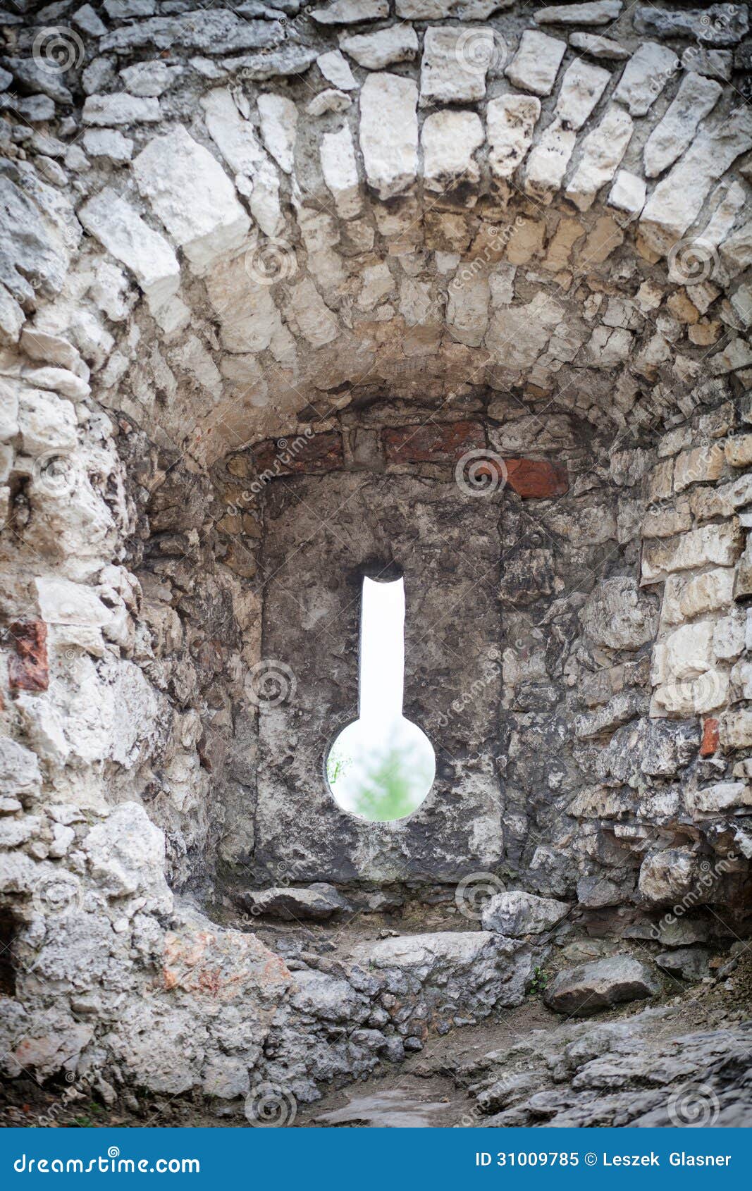 Medieval Stone Castle Ruins Cannon Window Stock Image - Image of ...