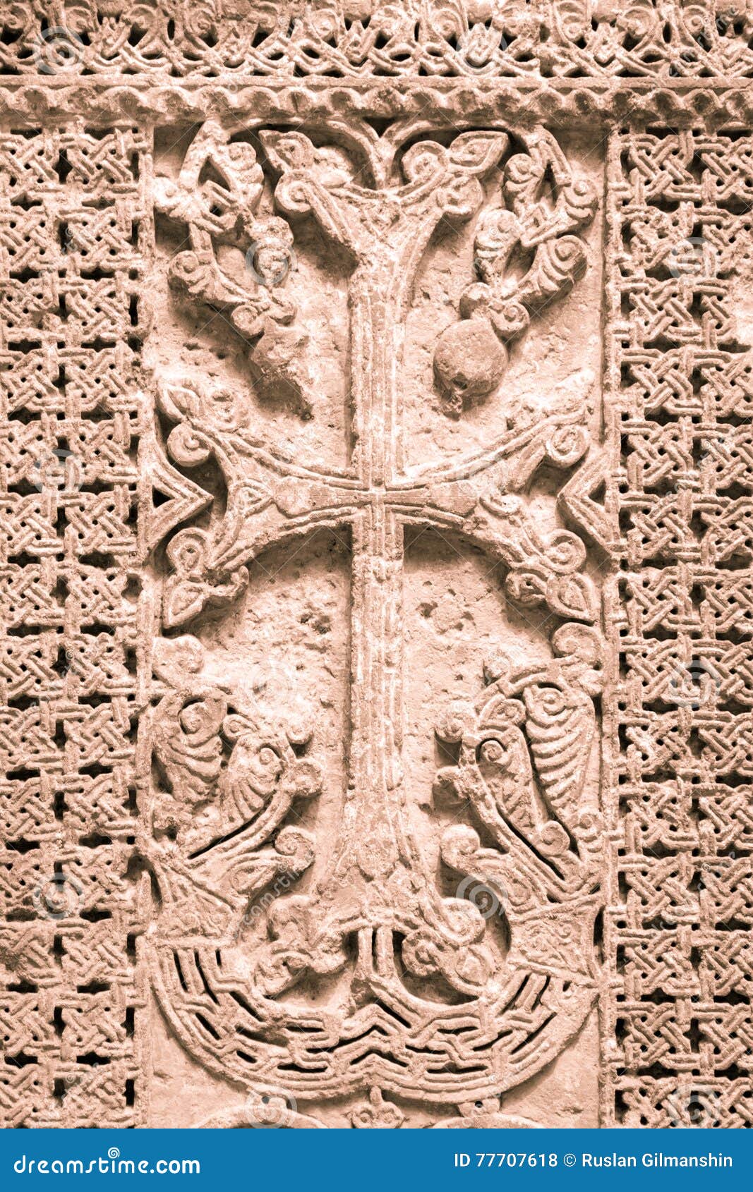 Medieval Stone Cross Orthodox Symbol Stock Photo - Image of believer ...