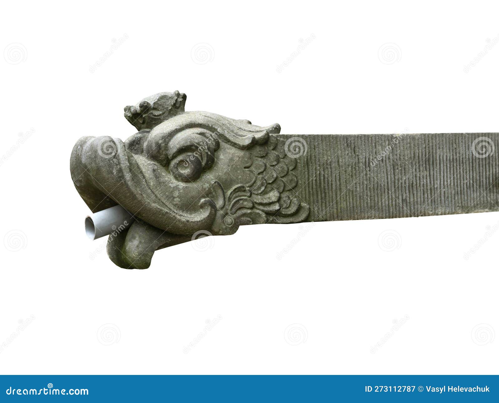 Medieval Stone Drain Pipe, Isolated on White Stock Image - Image of ...