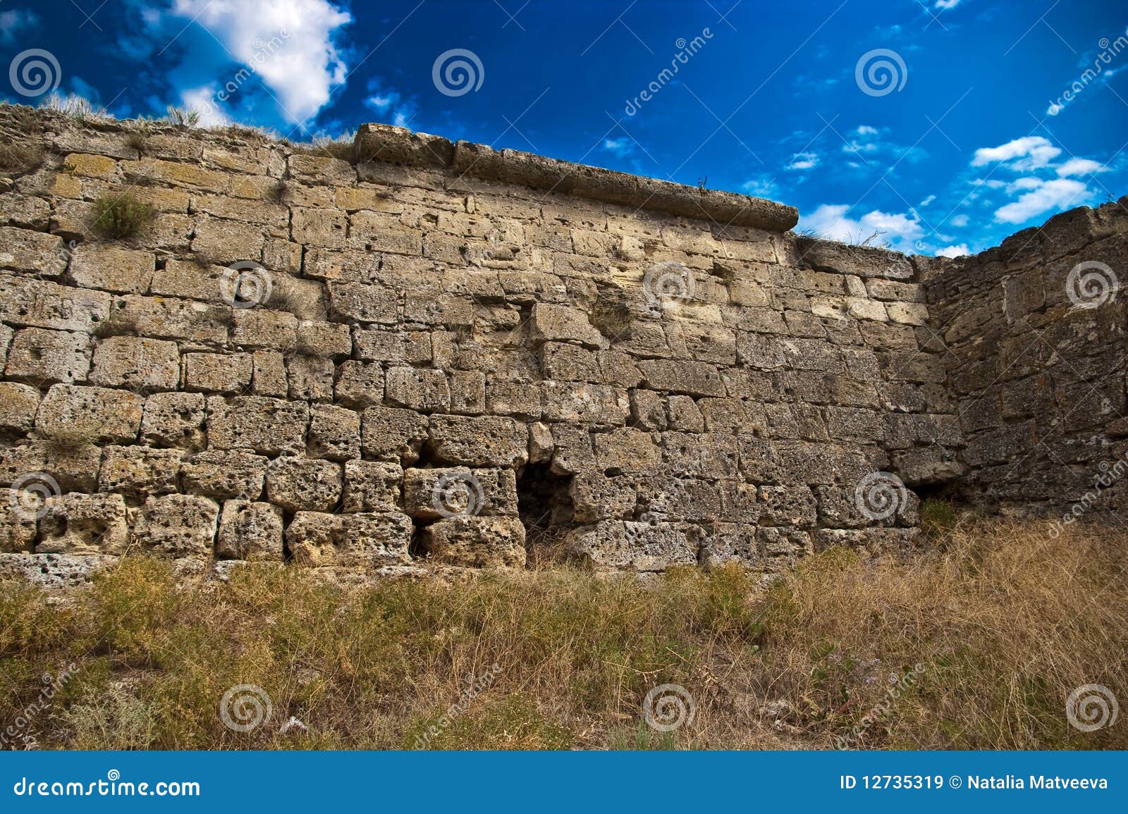 Medieval stone wall stock image. Image of blue, rough - 12735319