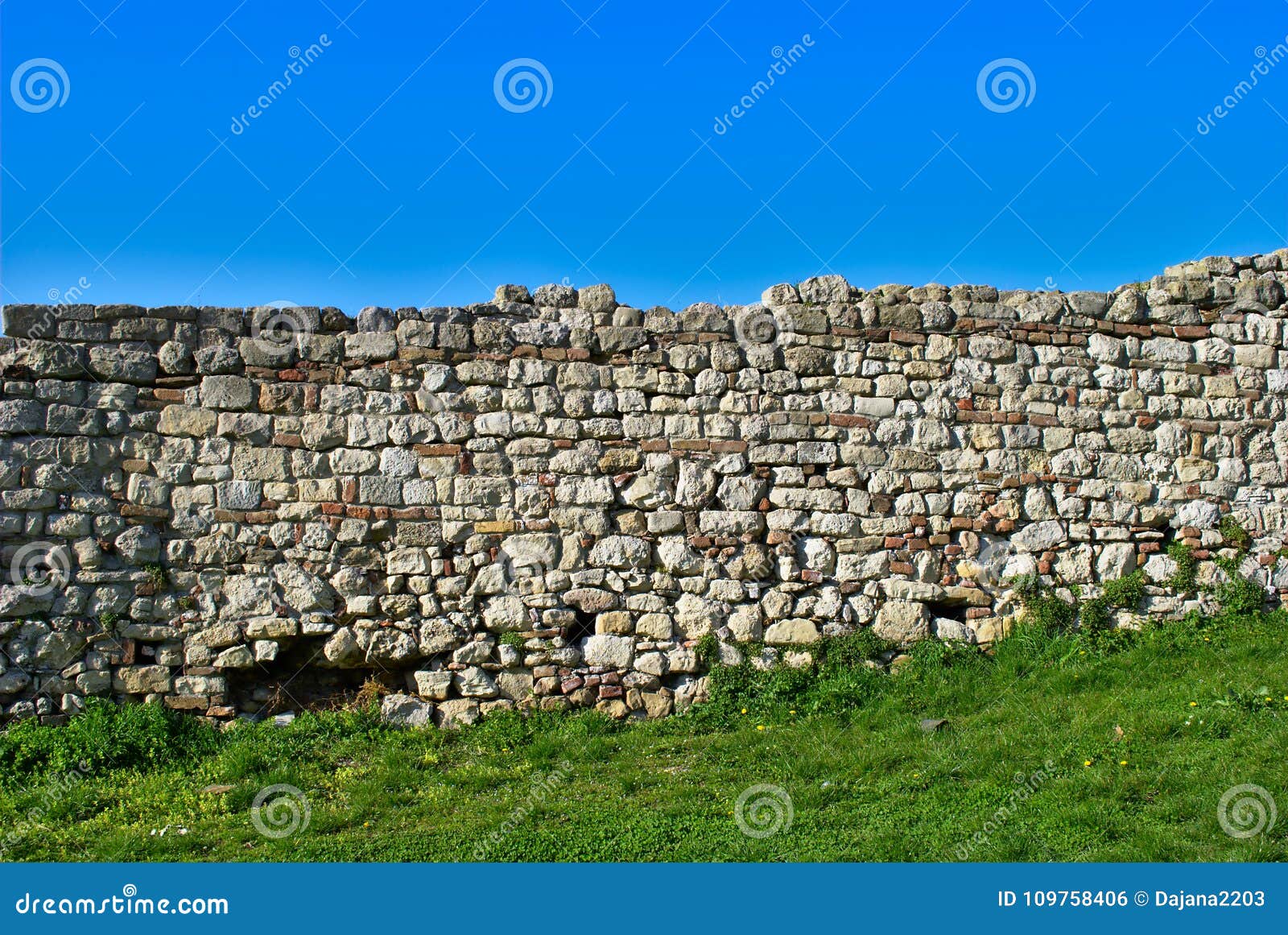 Medieval Stone Wall stock photo. Image of fort, architecture - 109758406