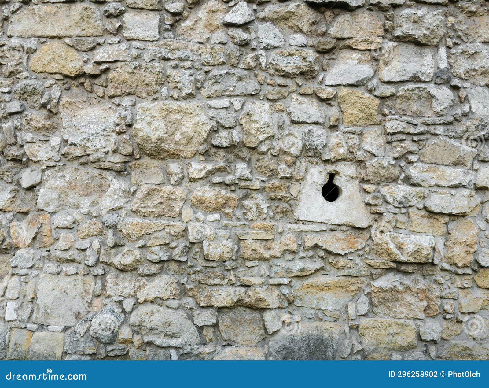Medieval Stone Wall with Loophole Stock Photo - Image of rock ...