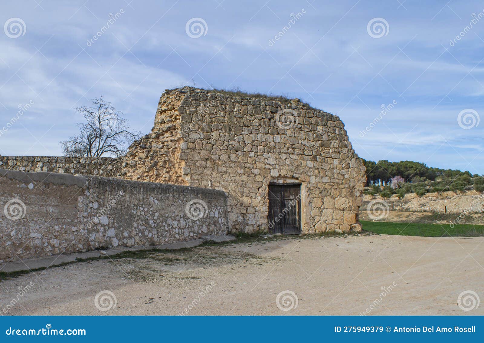 Medieval stone warehouse stock image. Image of hangar - 275949379