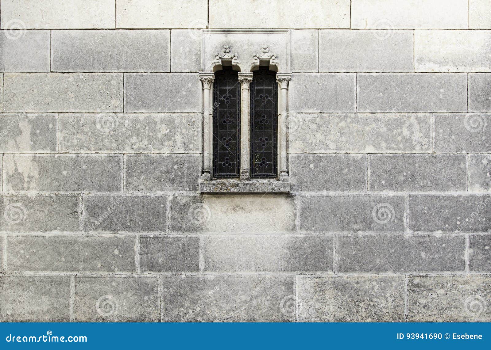 Medieval stone window stock photo. Image of double, arcade - 93941690