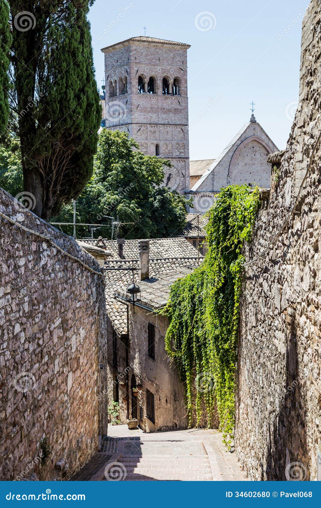 Medieval Street in Assisi, Italy Stock Photo - Image of medieval ...