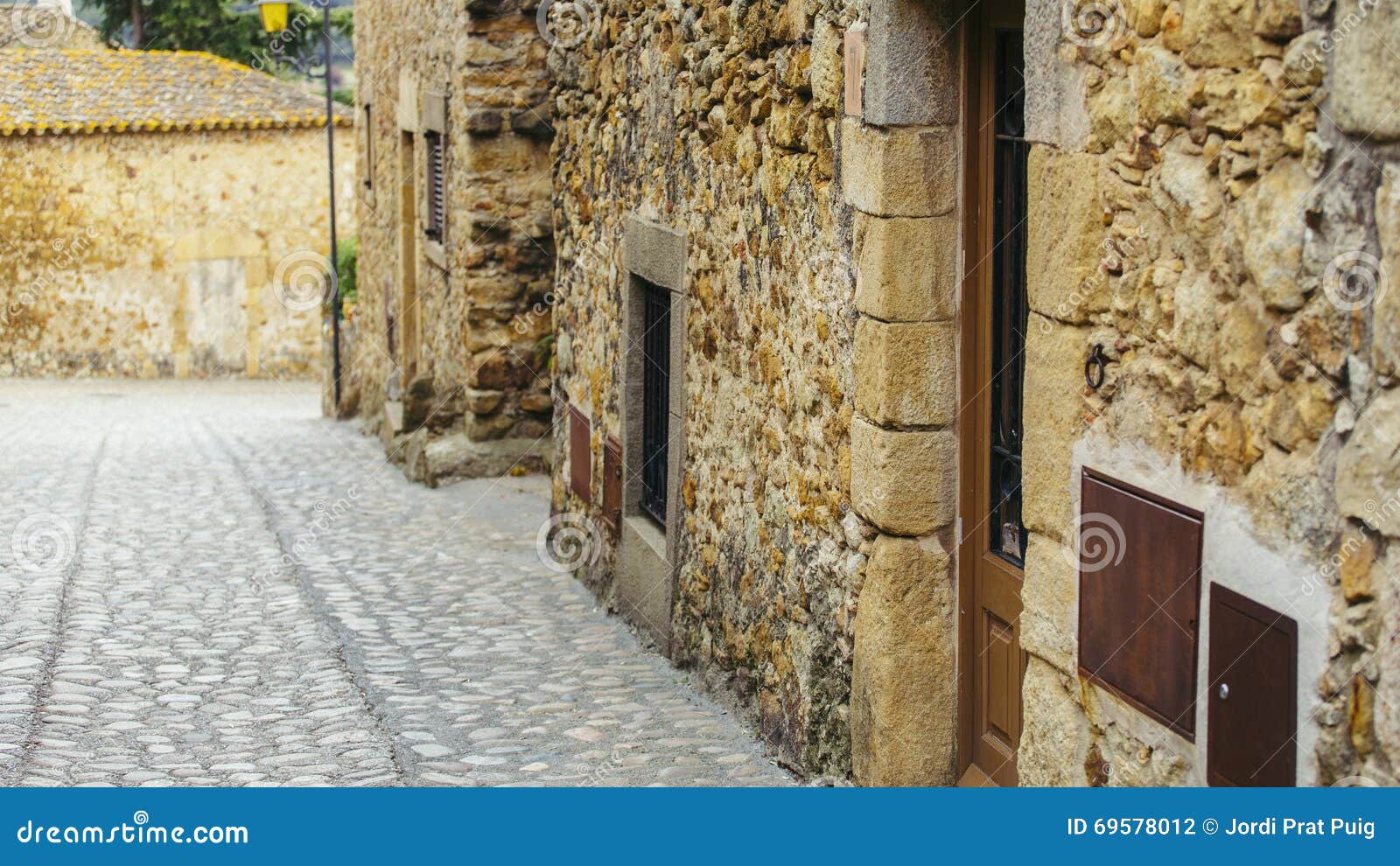 Medieval Street Cobble Stone Path Stock Photo - Image of close, house ...