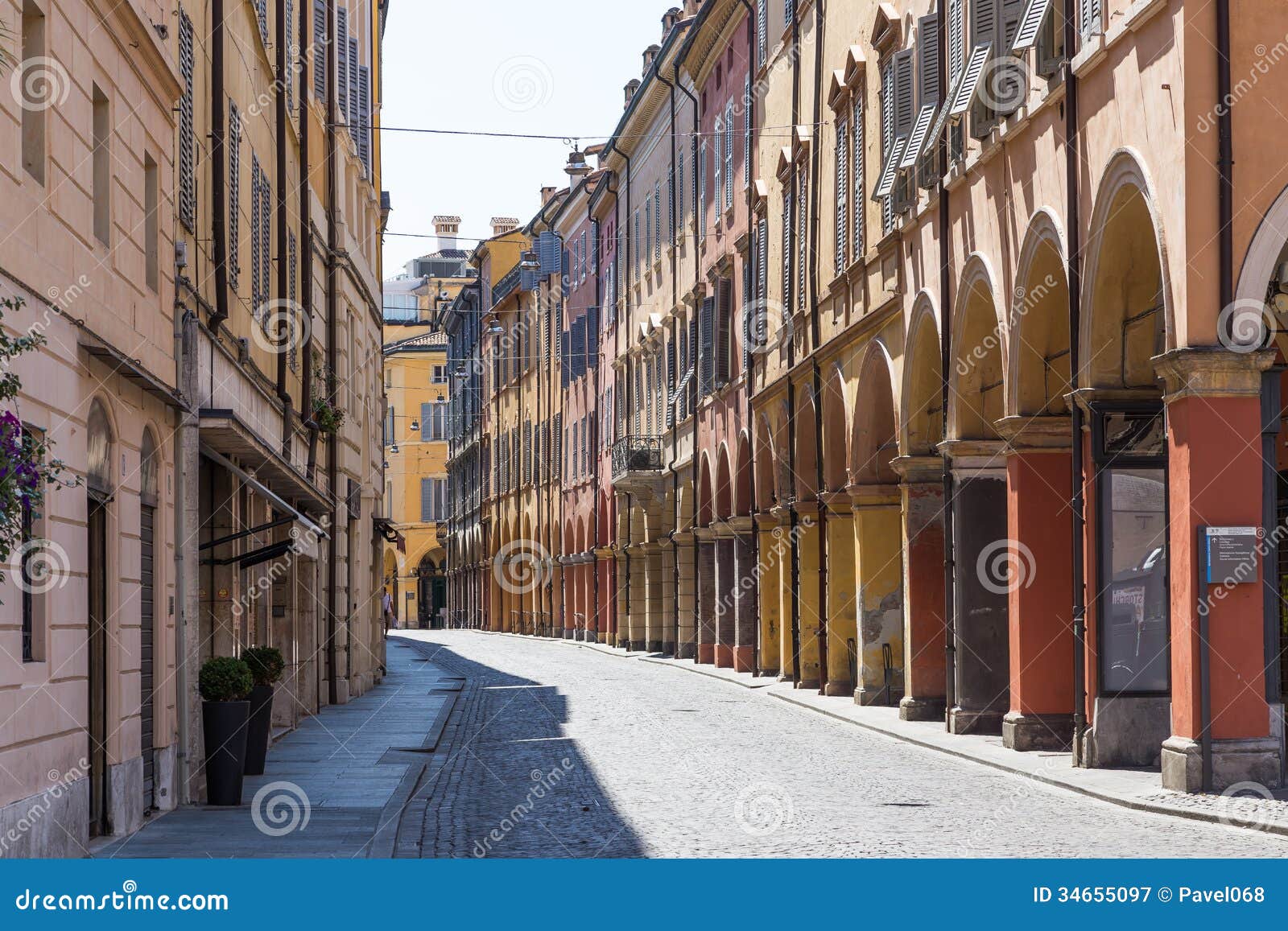 Medieval Street in Old Town of Modena, Italy Stock Image - Image of ...