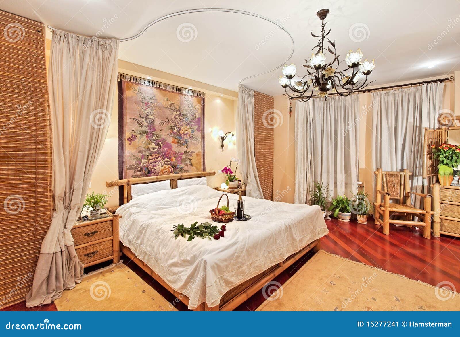 Medieval Style Bedroom with Canopy Bed Stock Image - Image of colonial ...