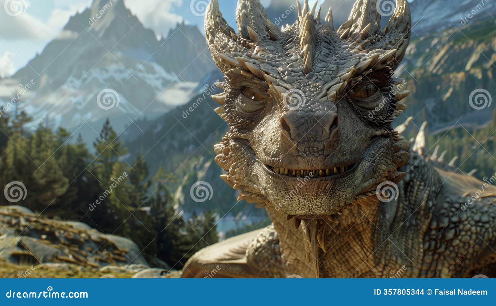 Majestic Mountain Dragon Fantasy Creature Art Grey Rock Wild Epic Beast ...