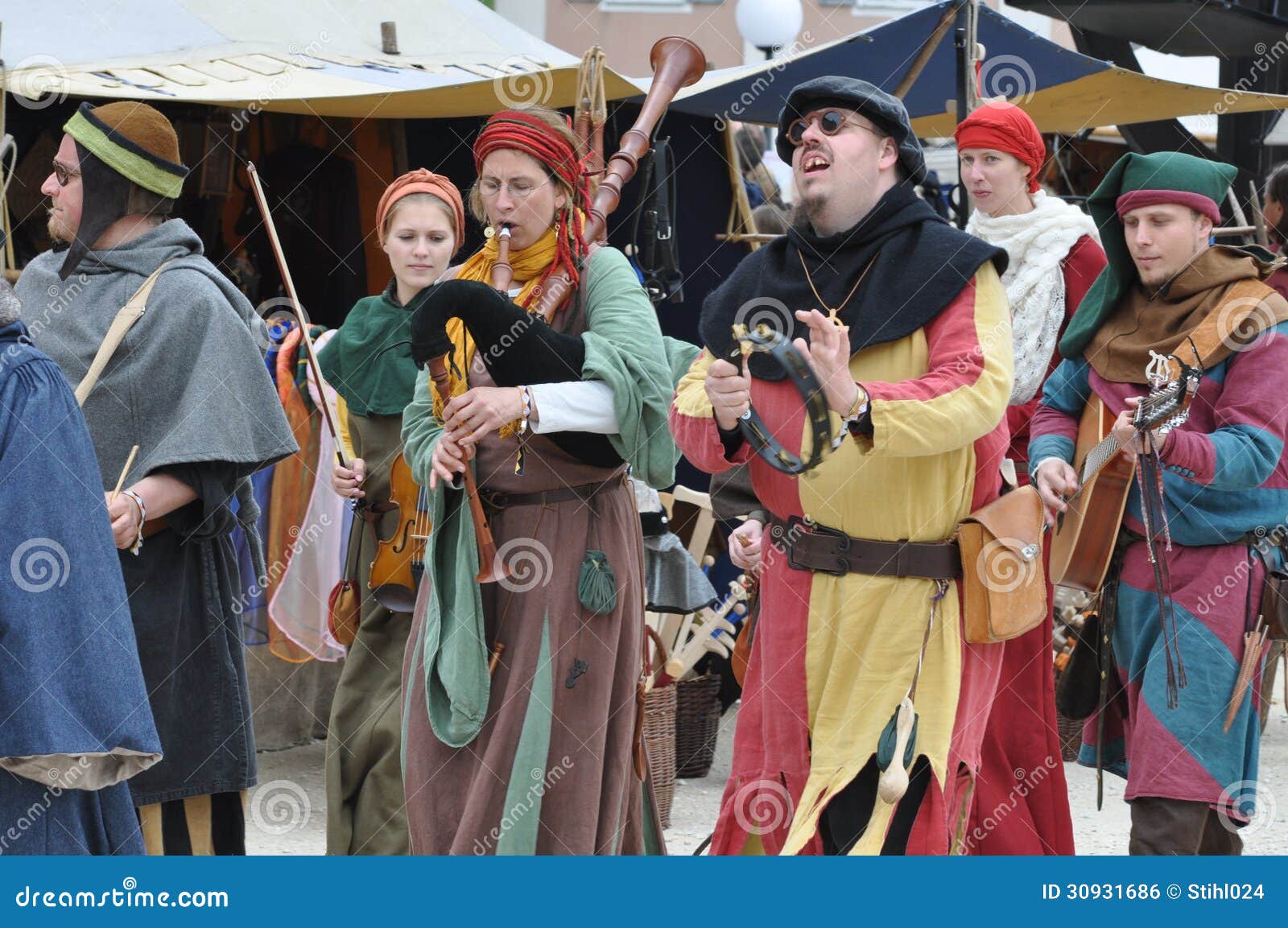 Medieval-style music band editorial photo. Image of music - 30931686