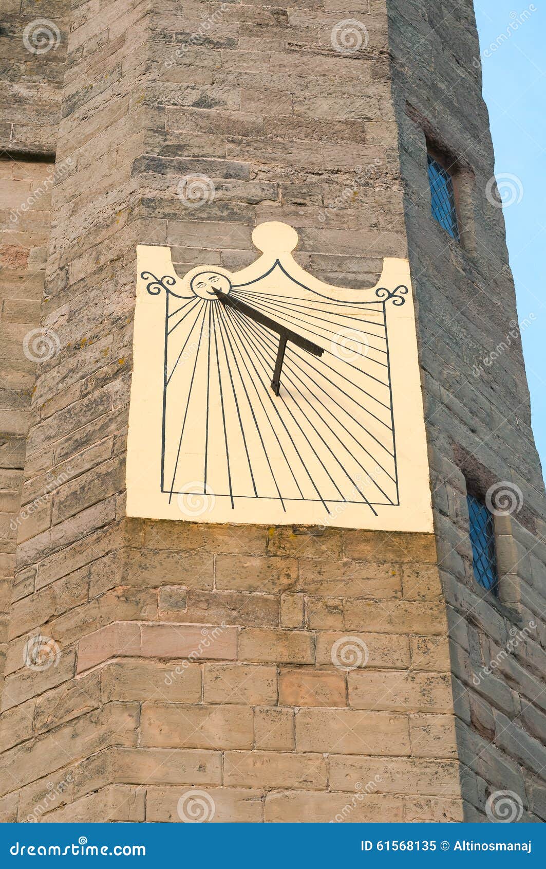 Medieval Sundial on Stone Castle Tower UK England Stock Image - Image ...