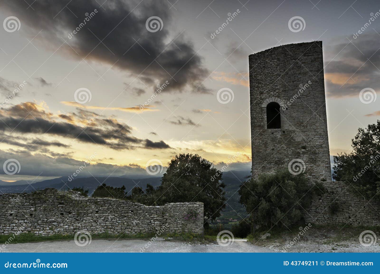 Medieval sunset stock image. Image of landscape, arch - 43749211