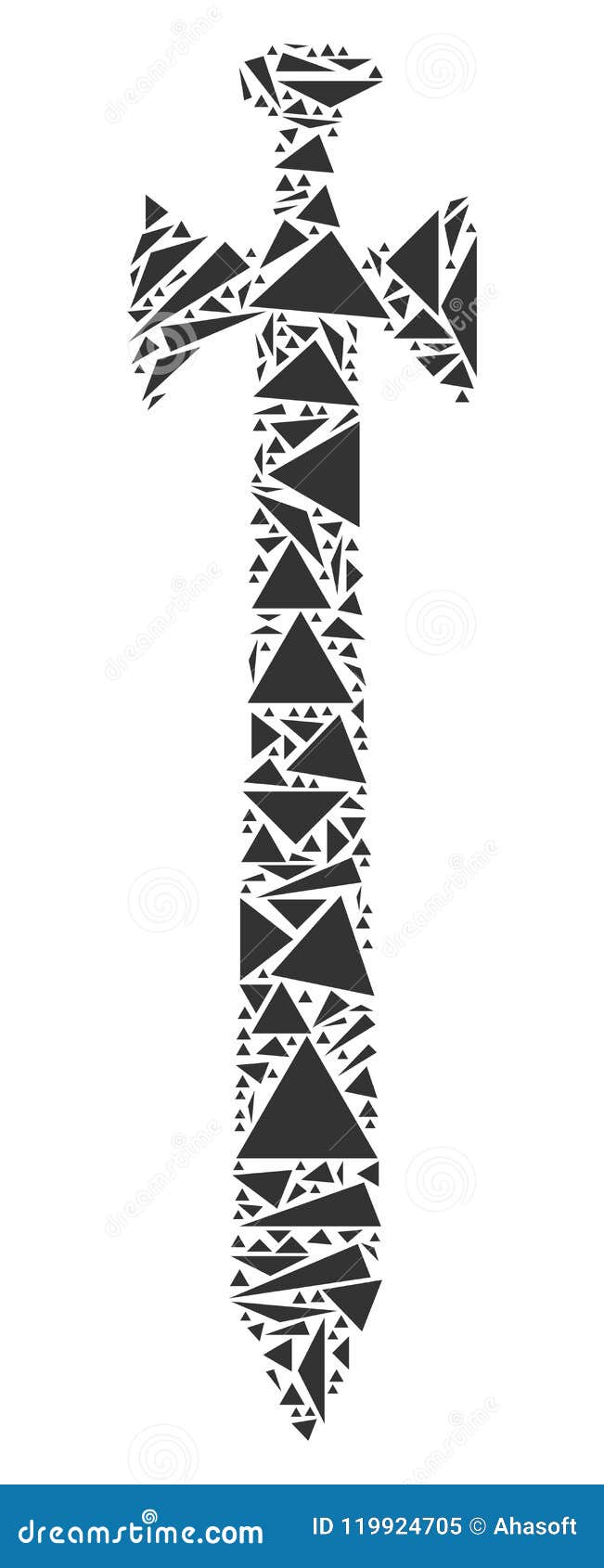 Medieval Sword Collage of Triangles Stock Vector - Illustration of ...
