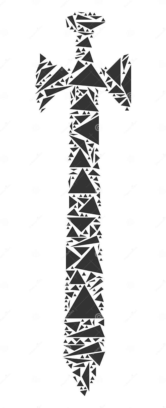 Medieval Sword Collage of Triangles Stock Vector - Illustration of ...