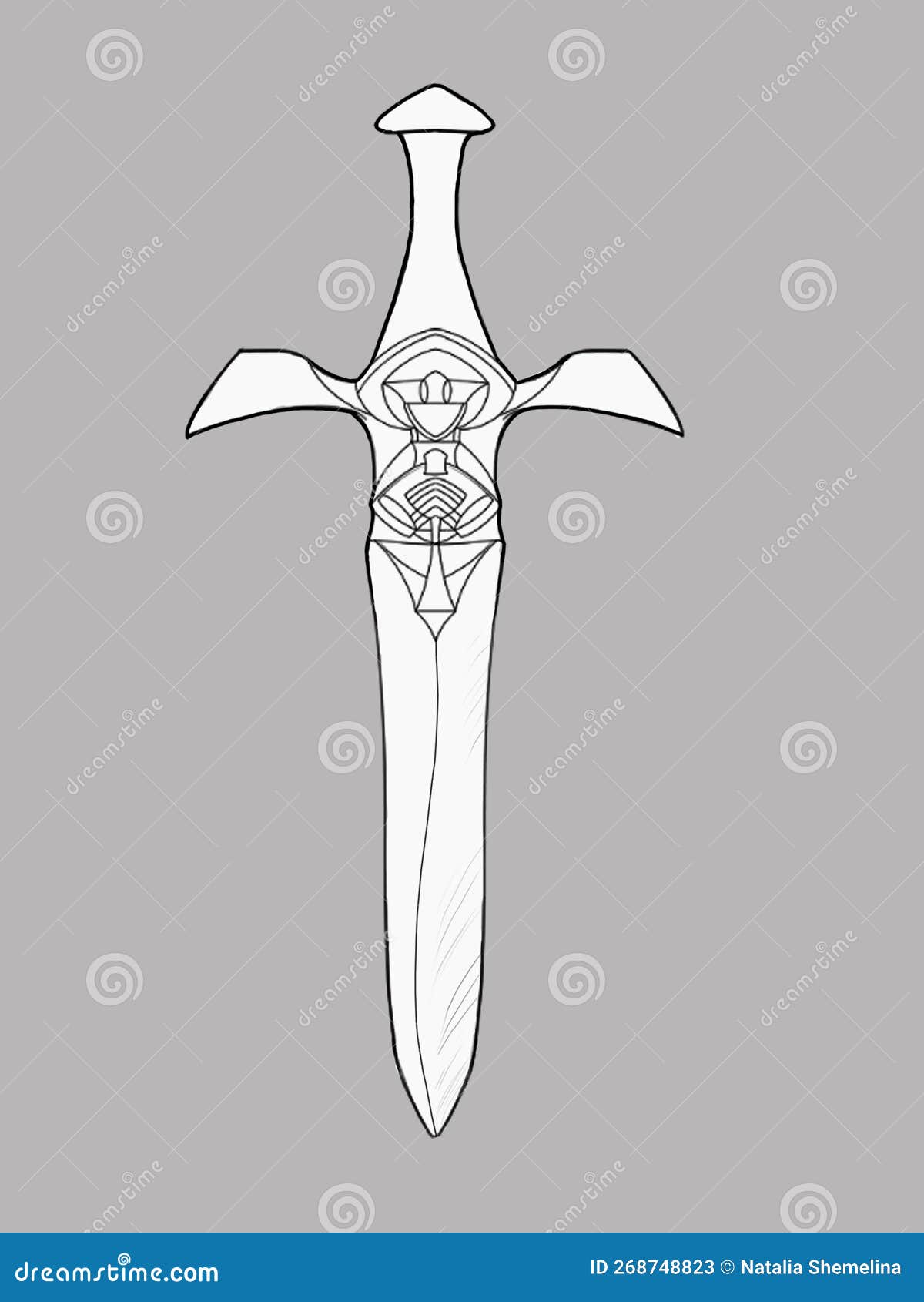 Medieval Sword Concept Design, a Weapon Art Stock Illustration ...